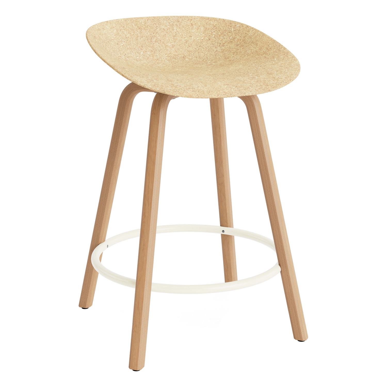 Normann Copenhagen Mat bar stool, 65 cm, beech - cream steel - hemp ...