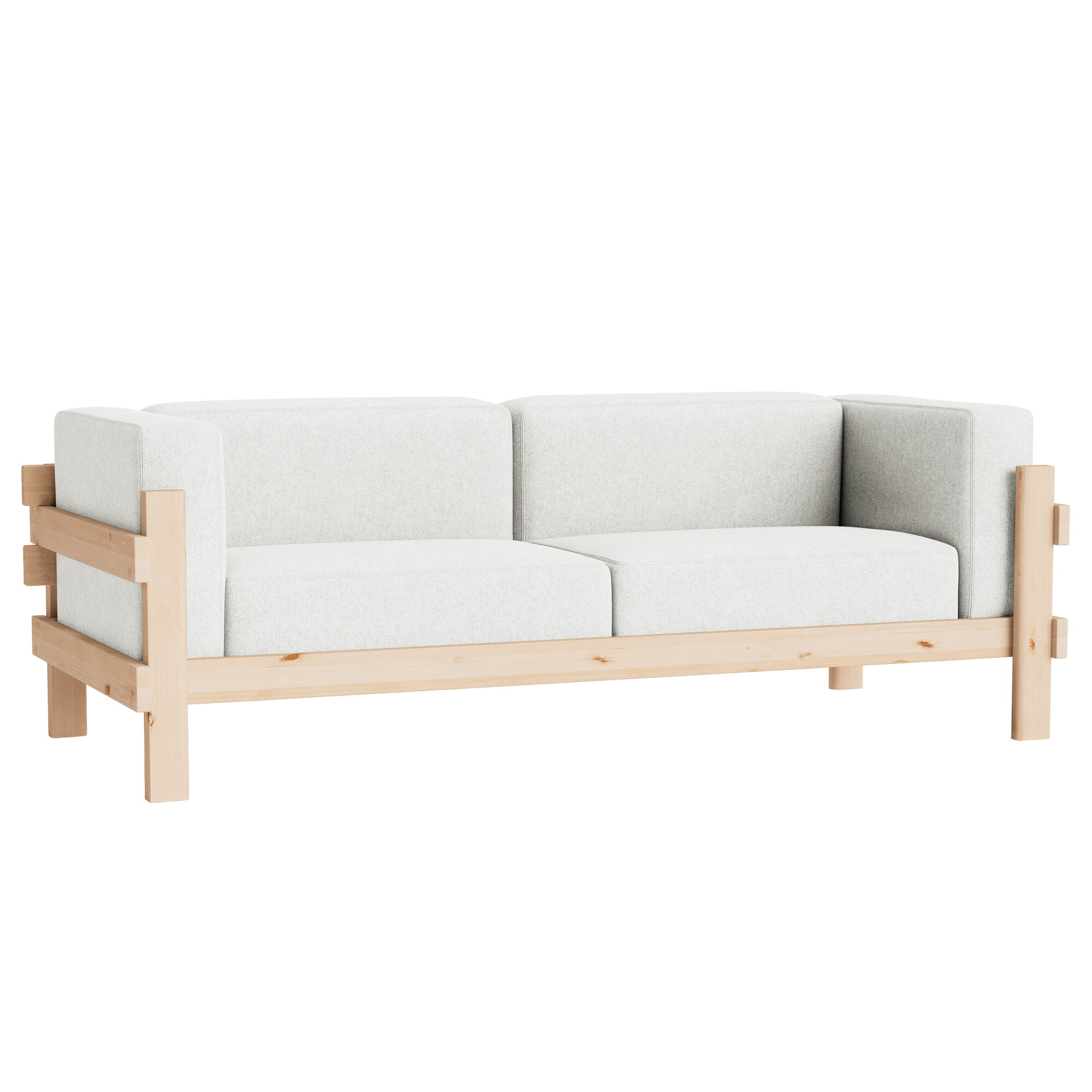 Normann Copenhagen Kube sofa, 3-seater, pine - Hallingdal 110 light ...