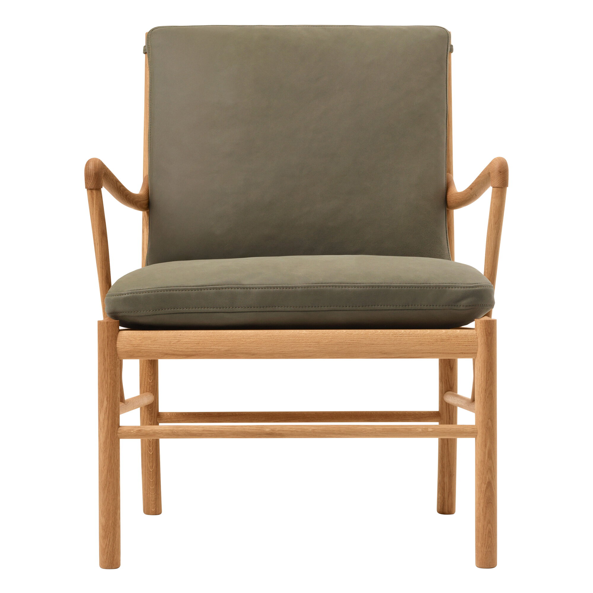 Carl Hansen & Søn OW149 Colonial chair, oiled oak - Terra leather Jade ...
