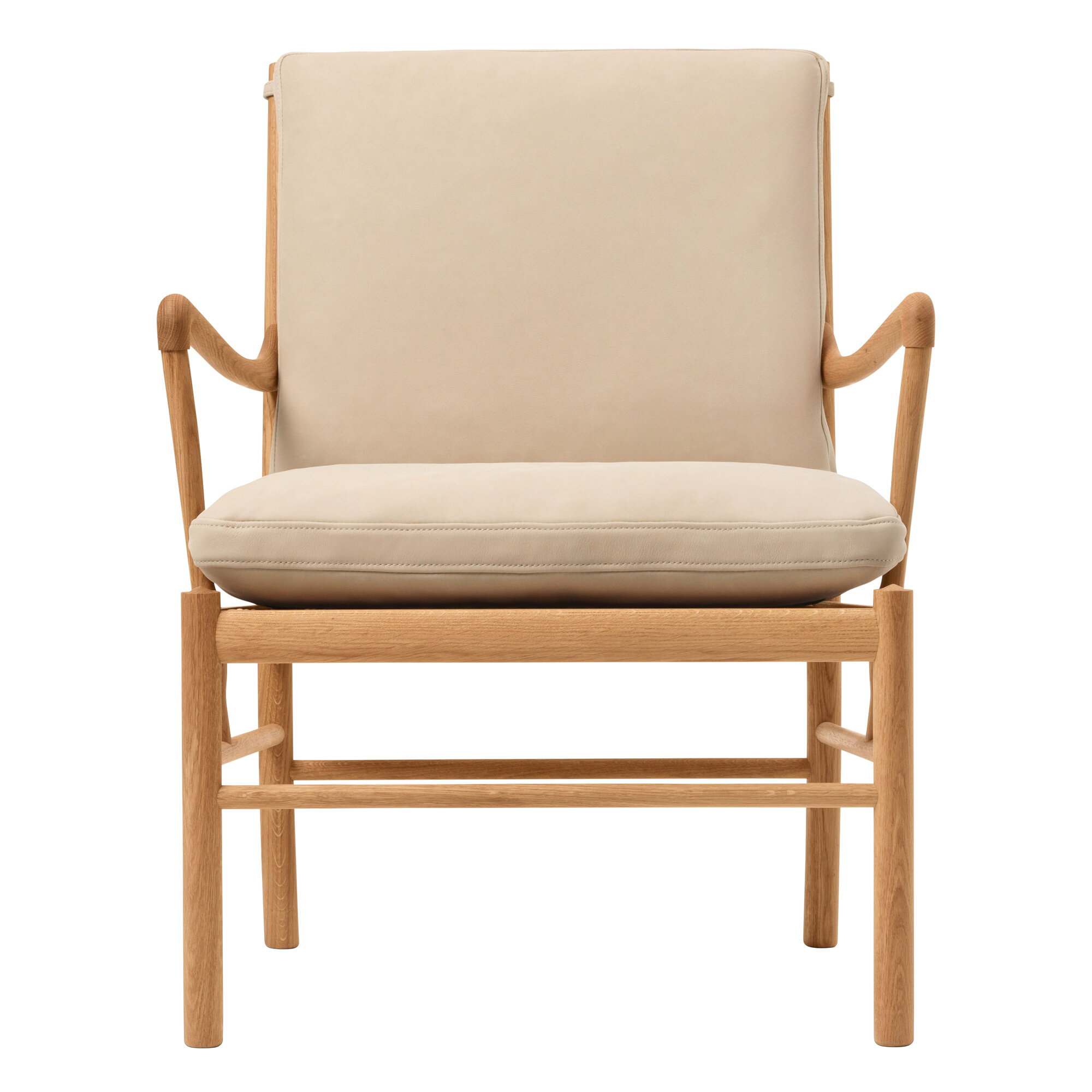 Carl Hansen & Søn OW149 Colonial chair, oiled oak - Terra leather Lime ...
