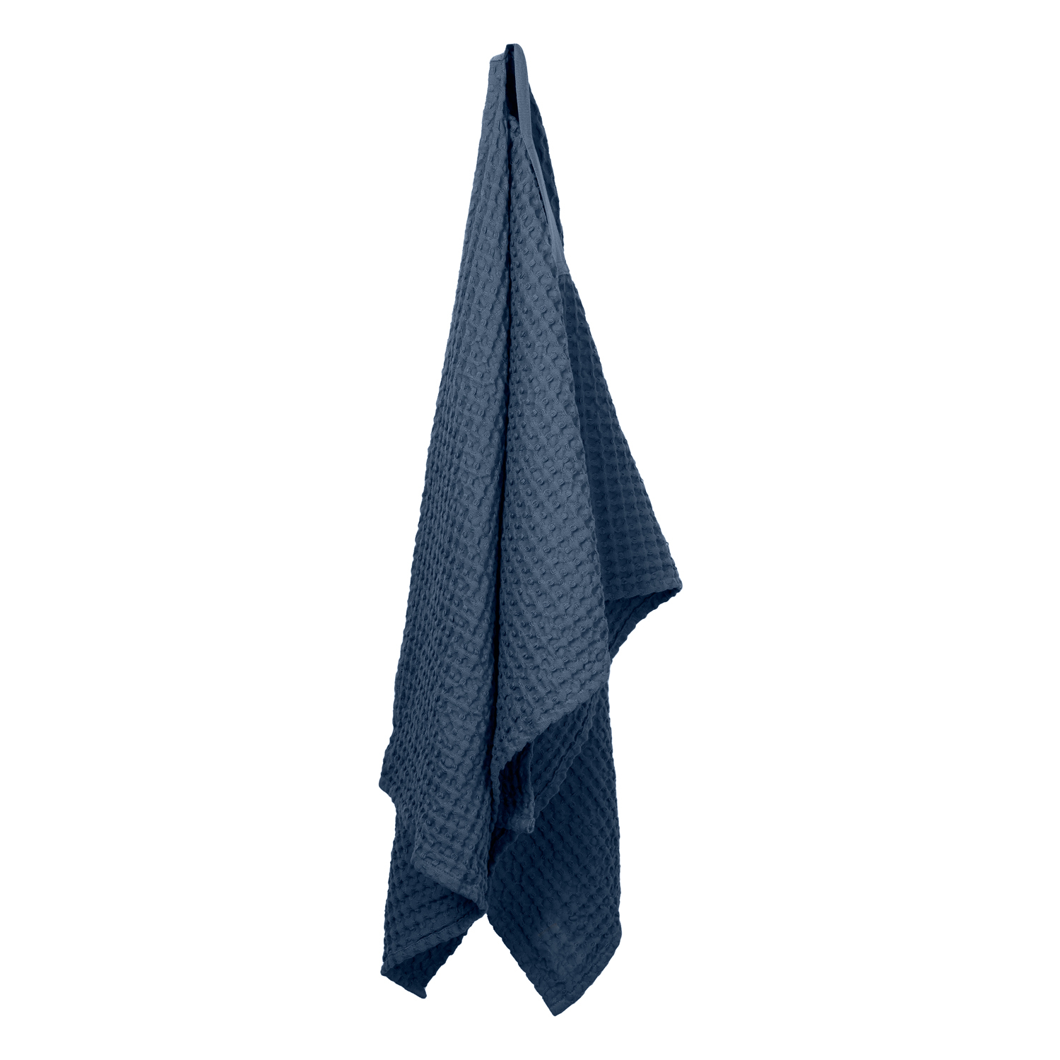 The Organic Company Big Waffle hand towel, 50 x 130 cm, grey blue ...