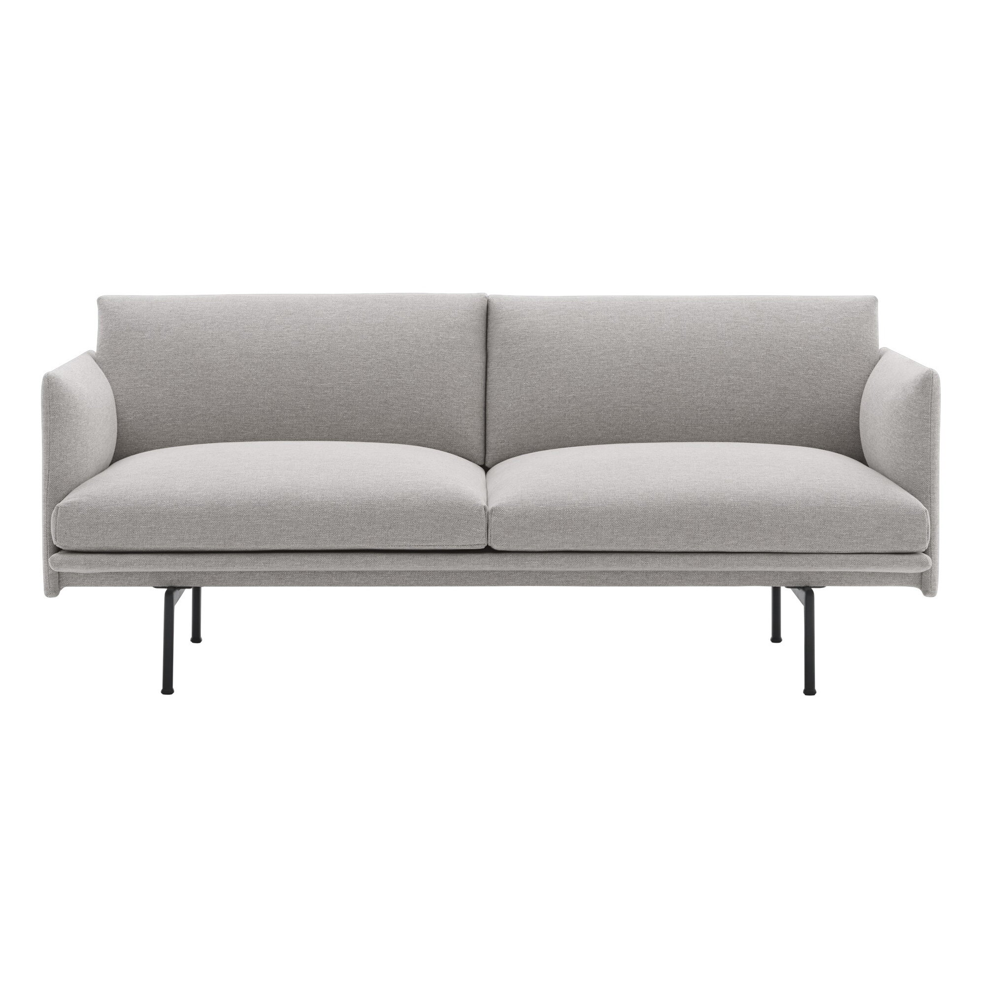 Muuto Outline Sofa, 2-Sitzer, Schwarz - Clay 12 Hellgrau | Finnish ...