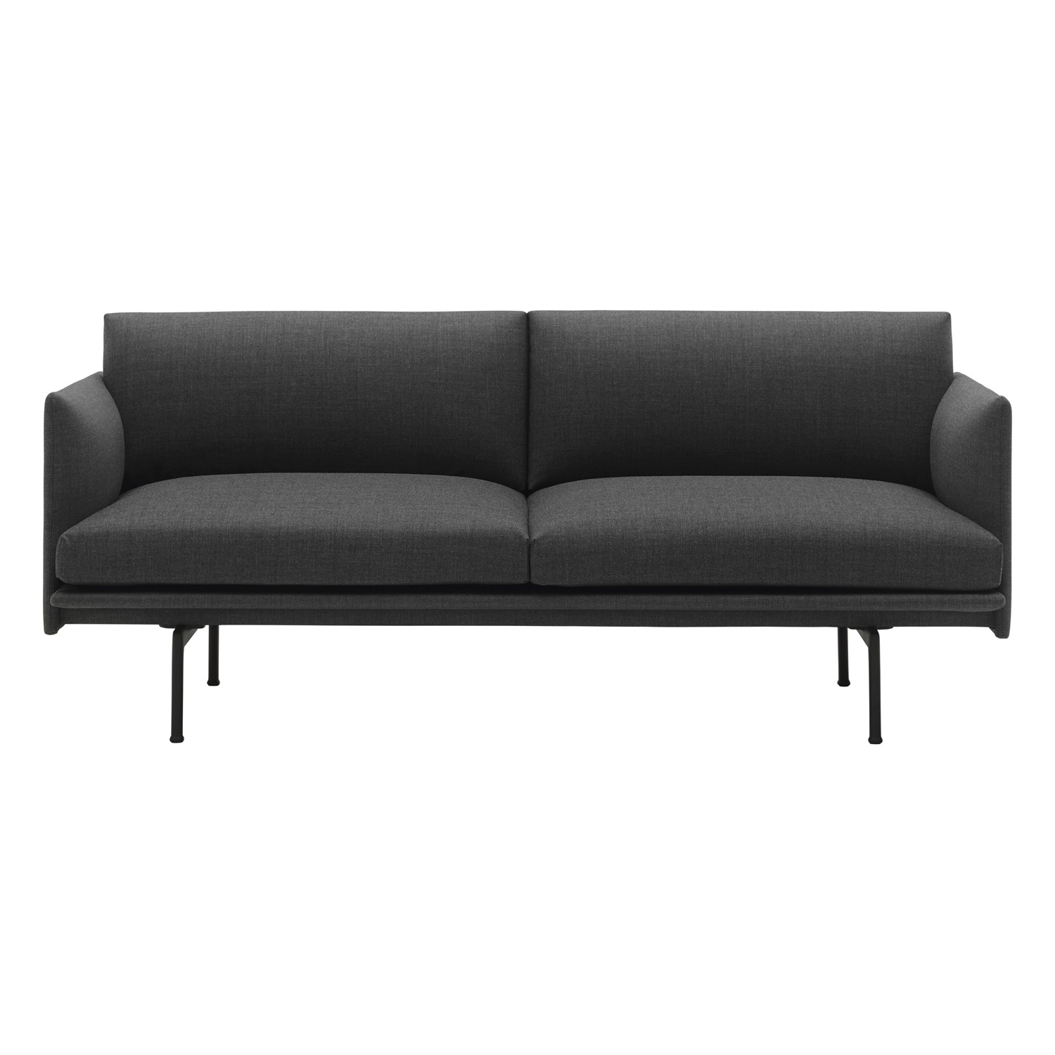 Muuto Outline sofa, 2-seater, black metal - Remix 163 | Finnish Design Shop