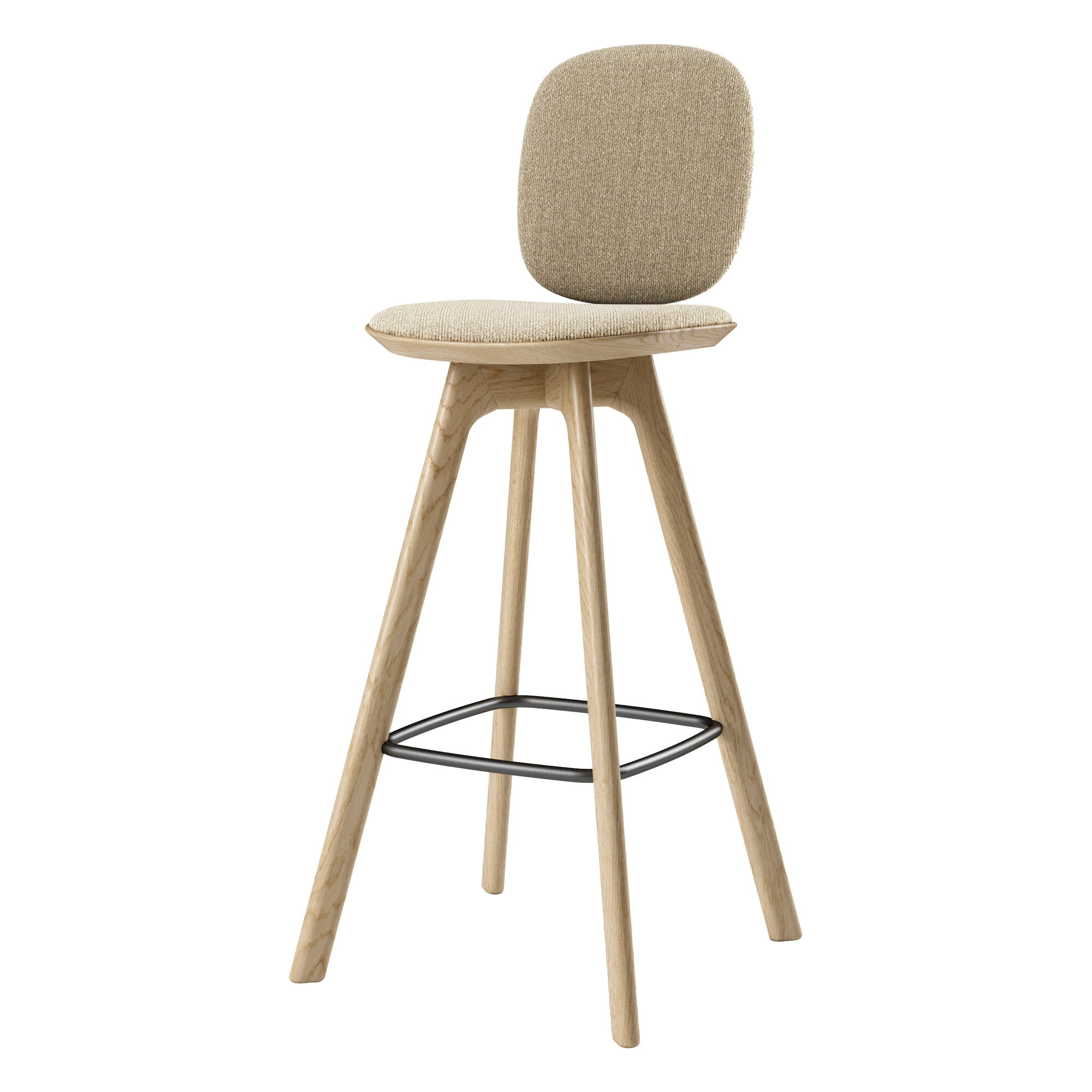 Brdr. Krüger Pauline Comfort bar stool, 75 cm, oiled oak - Moss cream ...
