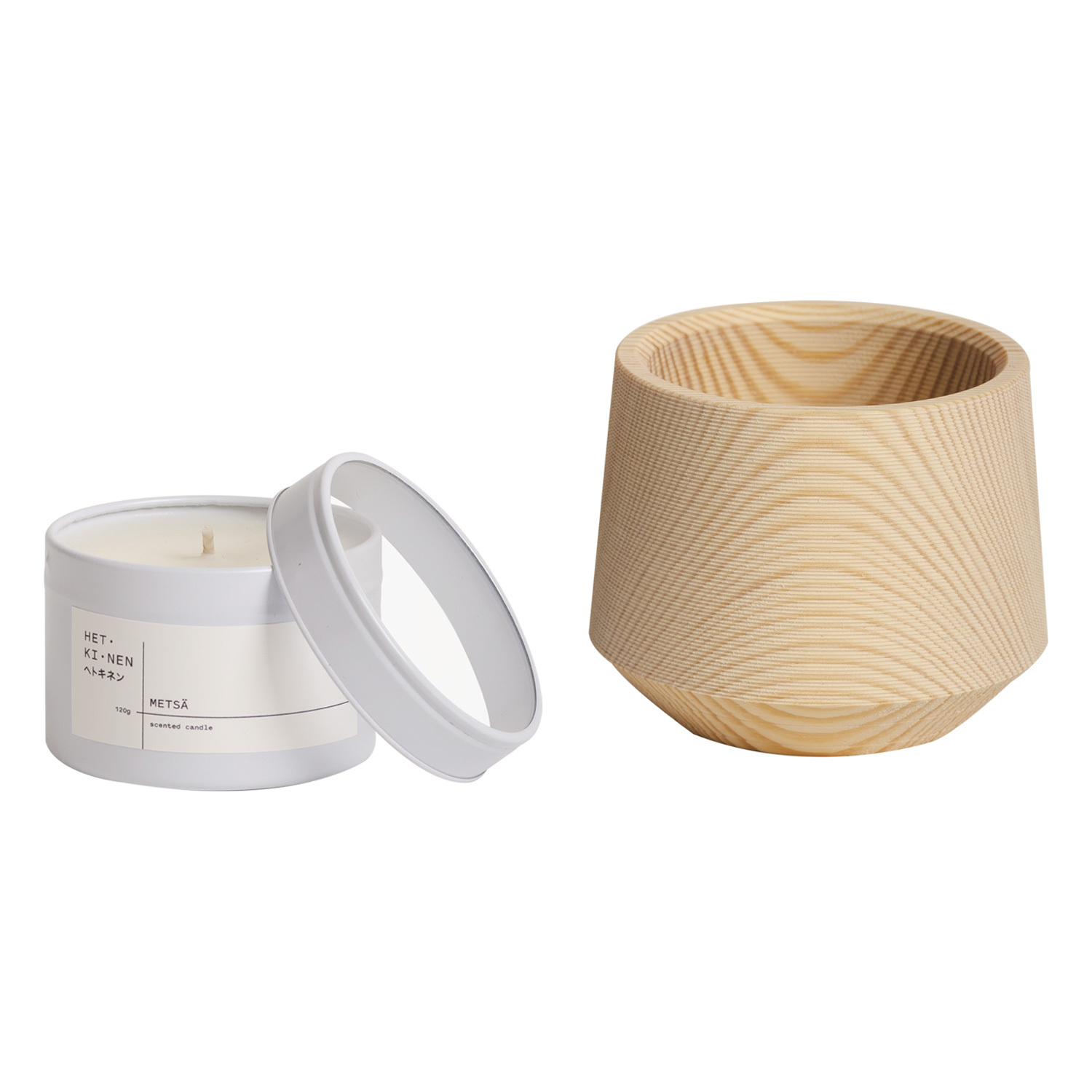 Hetkinen Pine candle vessel and scented candle set, forest | Finnish ...