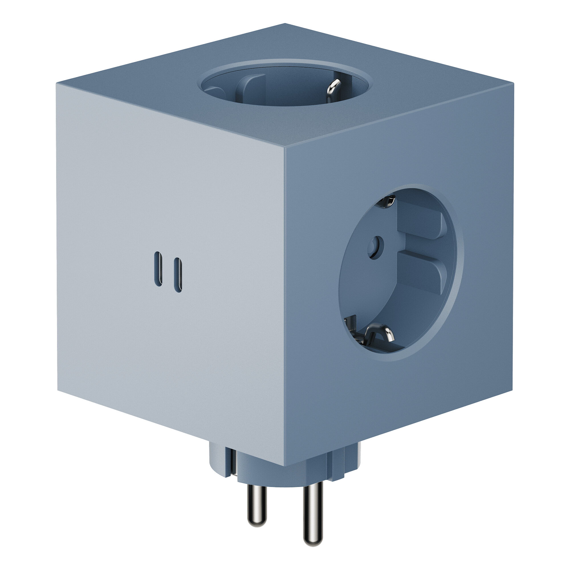 Avolt Square 2 USB-C wall socket extender, shark blue | Finnish Design Shop