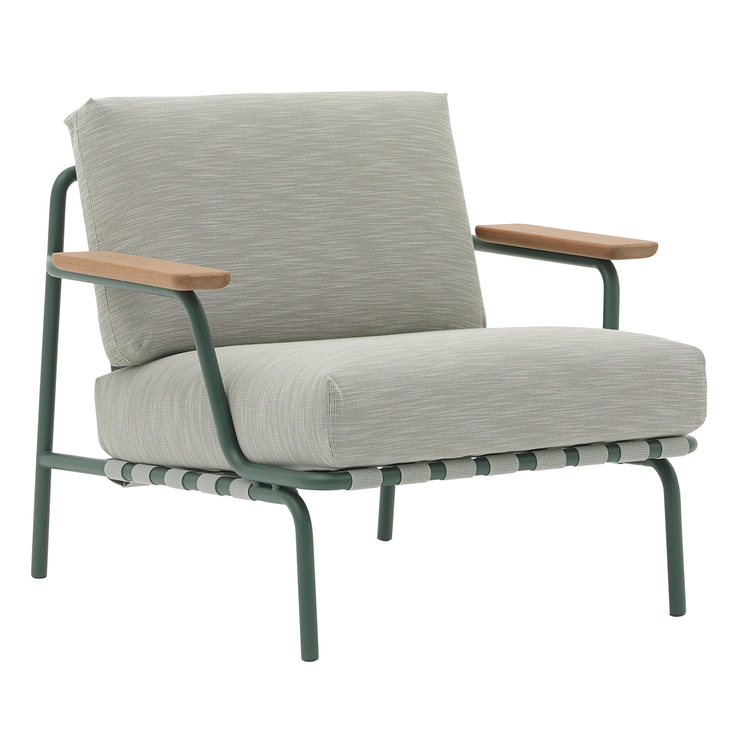 Muuto Settle Outdoor lounge chair, Ribbed Weave 2 - dark green ...