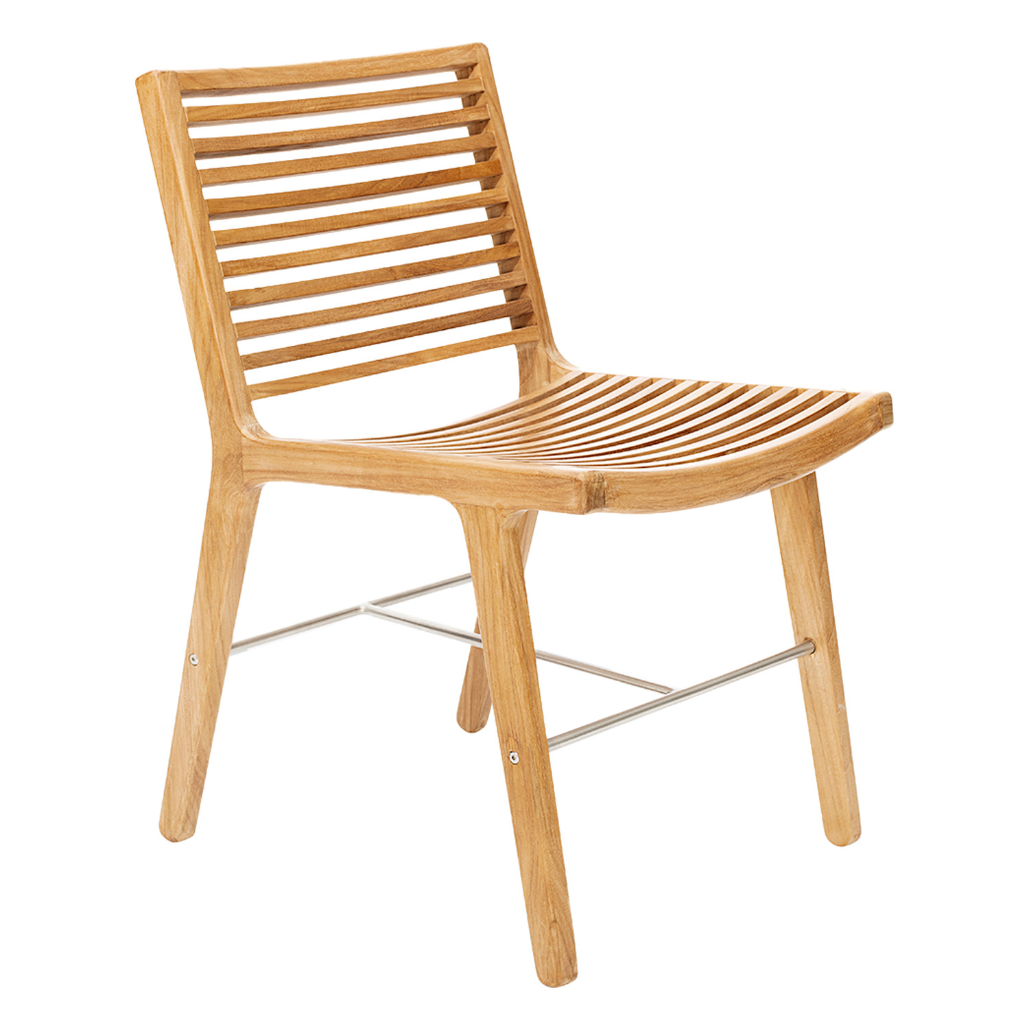 Sibast RIB dining chair, teak - stainless steel | Finnish Design Shop