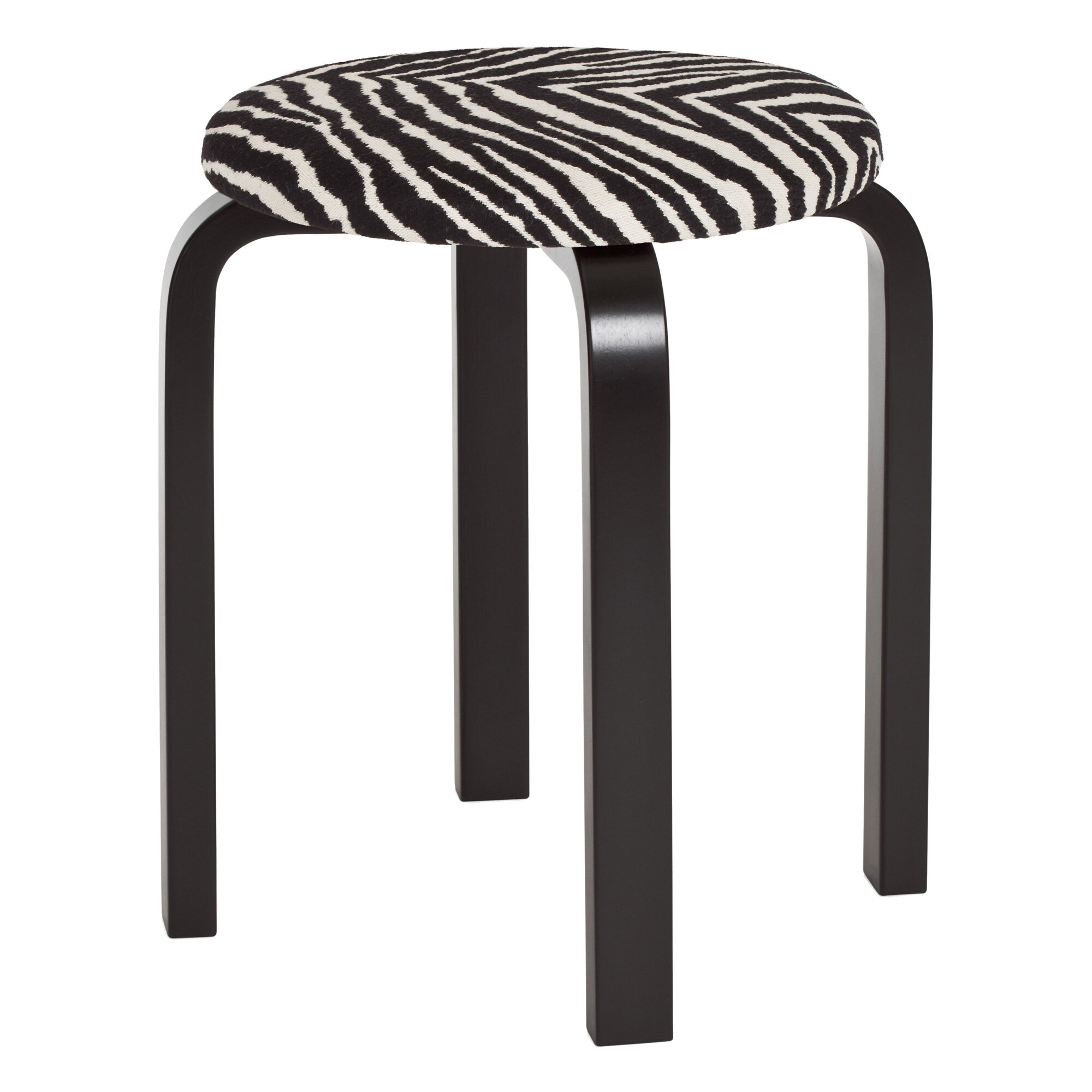 Artek Aalto stool E60, black - Zebra | Finnish Design Shop