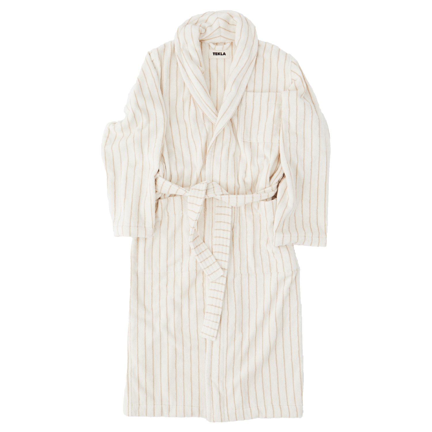 Tekla Classic bathrobe, sienna stripes | Finnish Design Shop