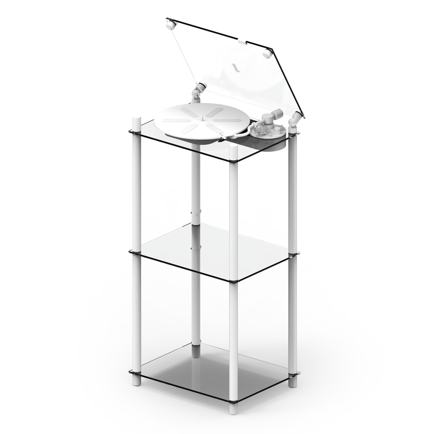 Transparent Turntable Stand, white | Finnish Design Shop UK