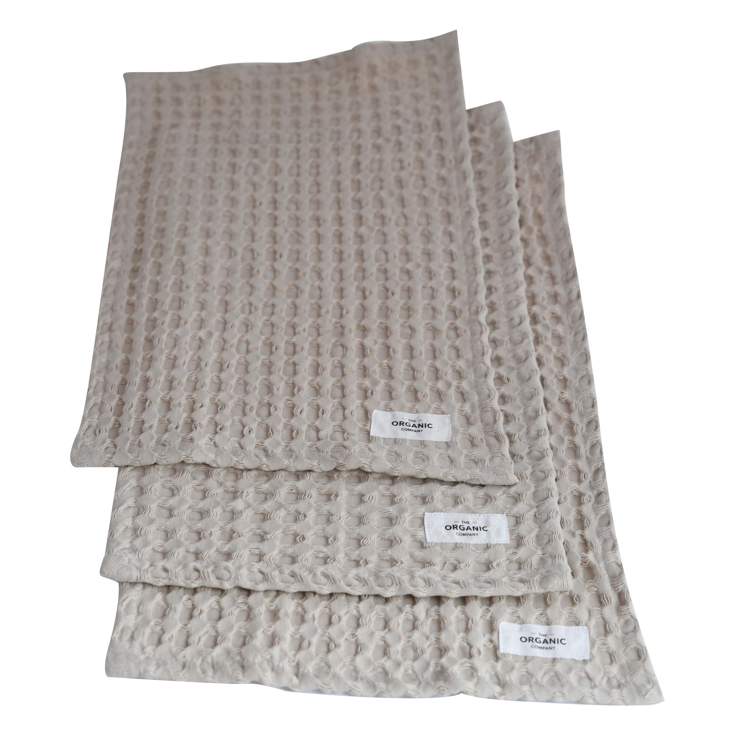 The Organic Company Big Waffle mini towel, 3 pcs, stone | Finnish ...