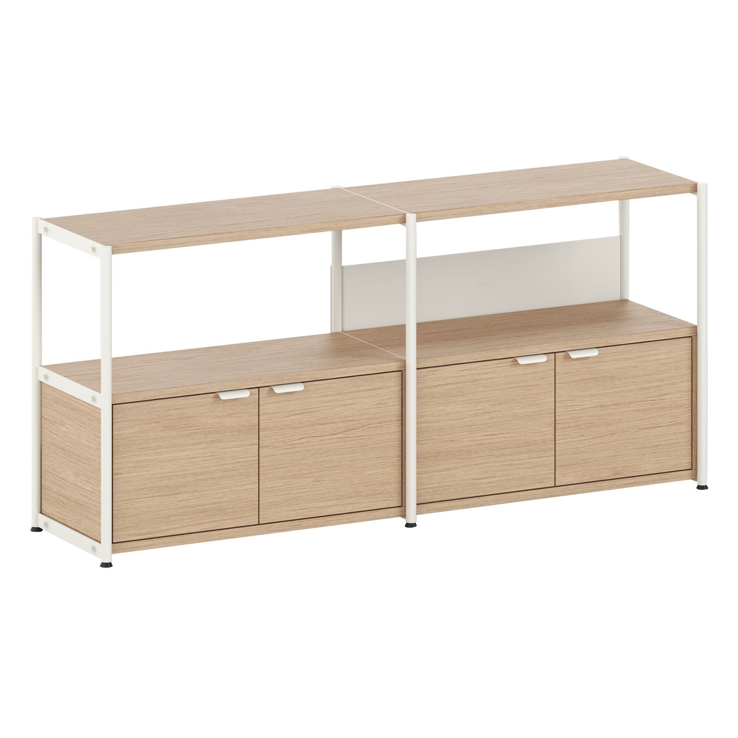 TIPTOE UNIT 2 shelf, 75 x 164 cm, 2 cabinets, oak - cream white | Finnish Design Shop