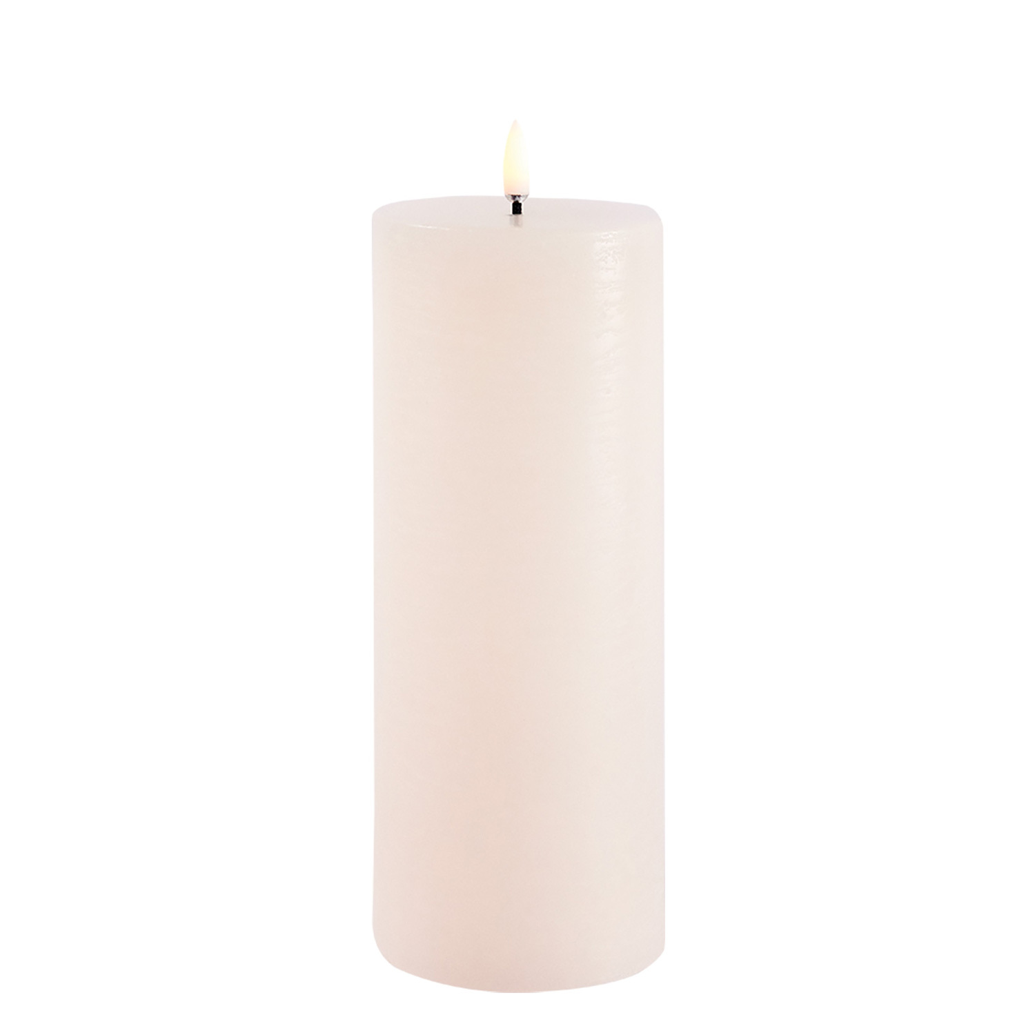 Uyuni Lighting LED pillar candle, 7,8 x 20 cm, rustic texture, vanilla ...
