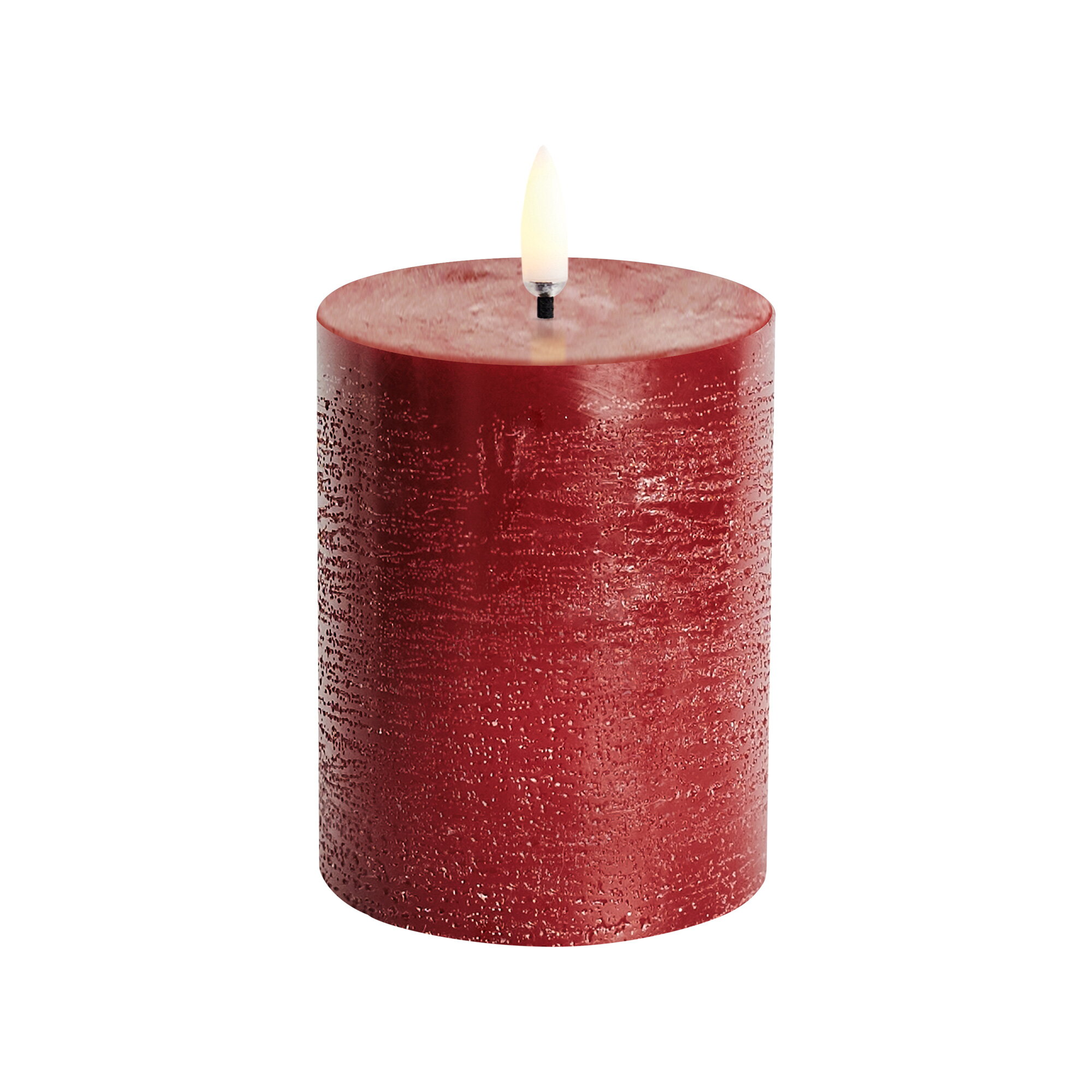 Uyuni Lighting Candela a colonna LED, 7,8 x 10 cm, texture rustica ...