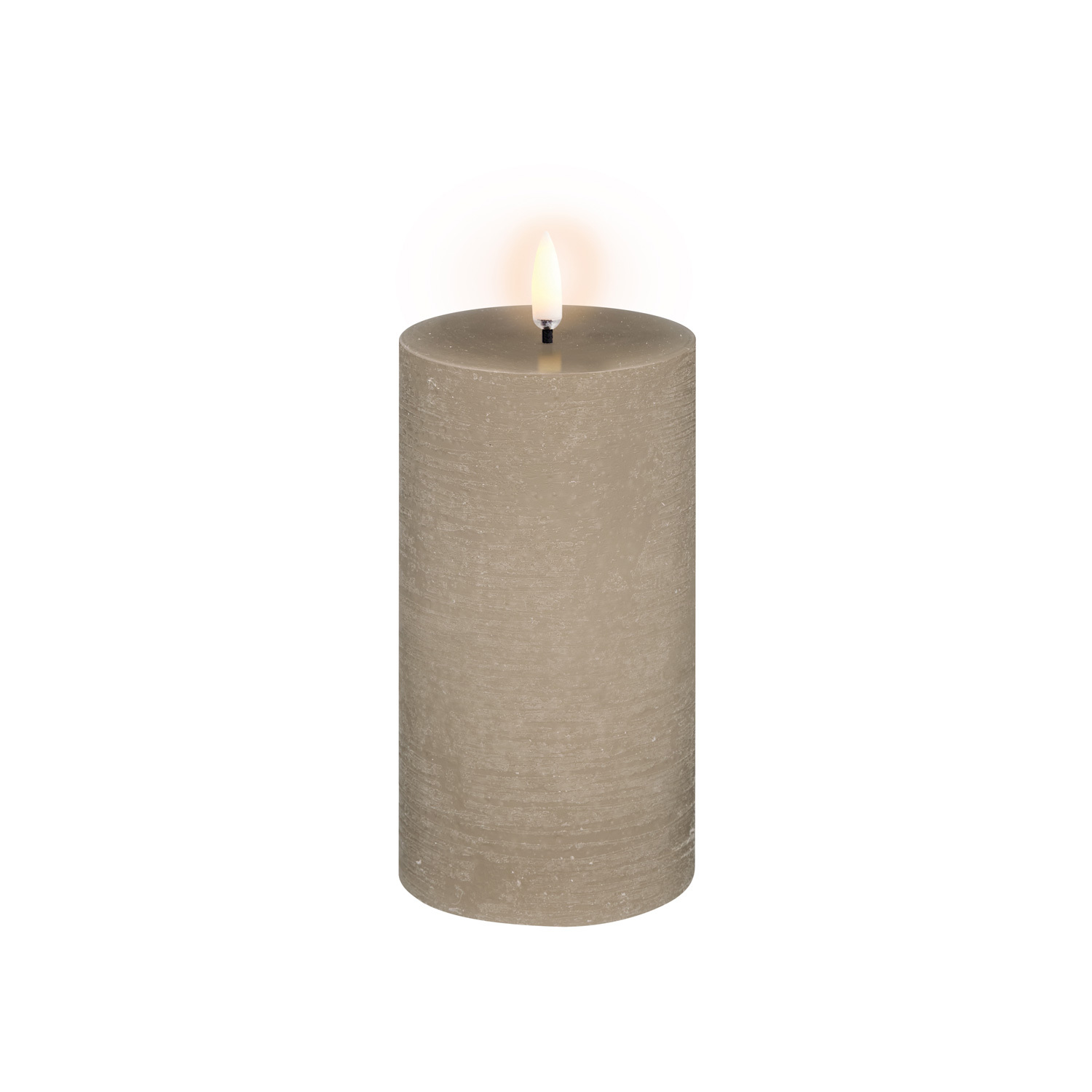 Uyuni Lighting LED pillar candle, 7,8 x 15 cm, rustic texture ...