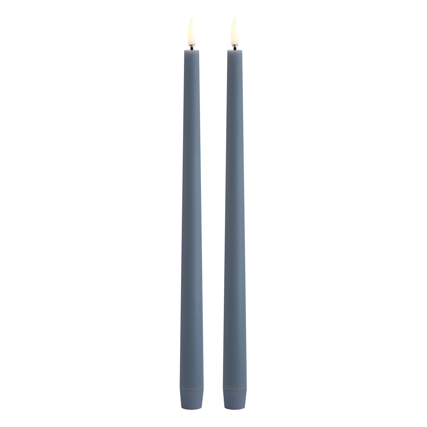 Uyuni Lighting LED taper candle, 32 cm, 2 pcs, hazy blue | Finnish ...