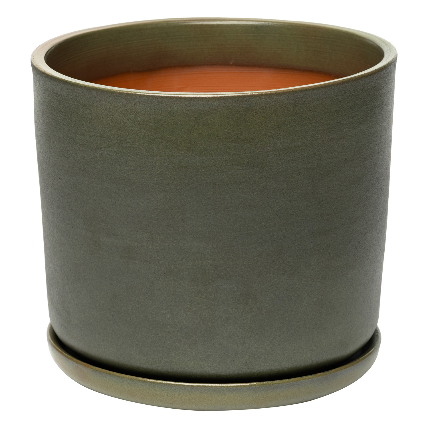 Vaidava Ceramics Moss flower pot with saucer, XL, moss green | Finnish ...