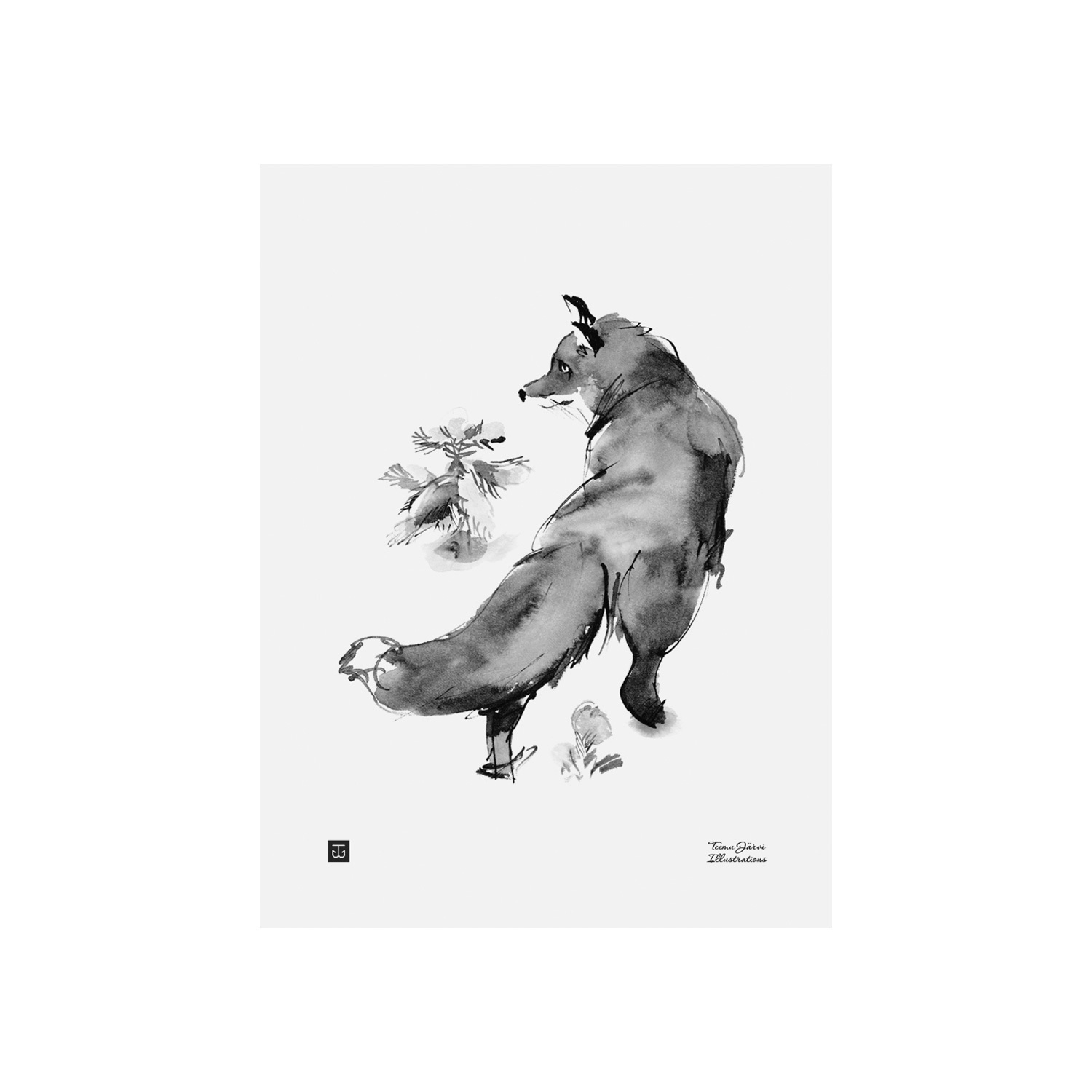 Teemu Järvi Illustrations Winter Fox poster, 30 x 40 cm | Finnish ...