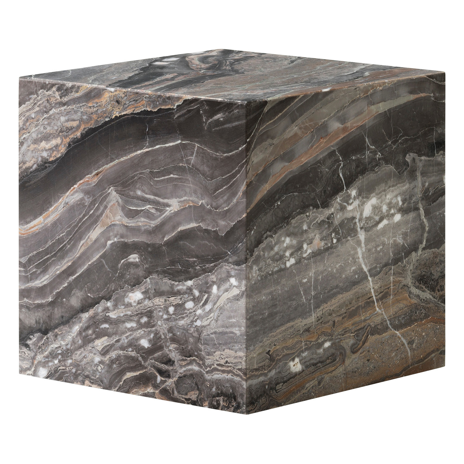 Audo Copenhagen Plinth table, cube, Grey Galaxy marble | Finnish Design ...