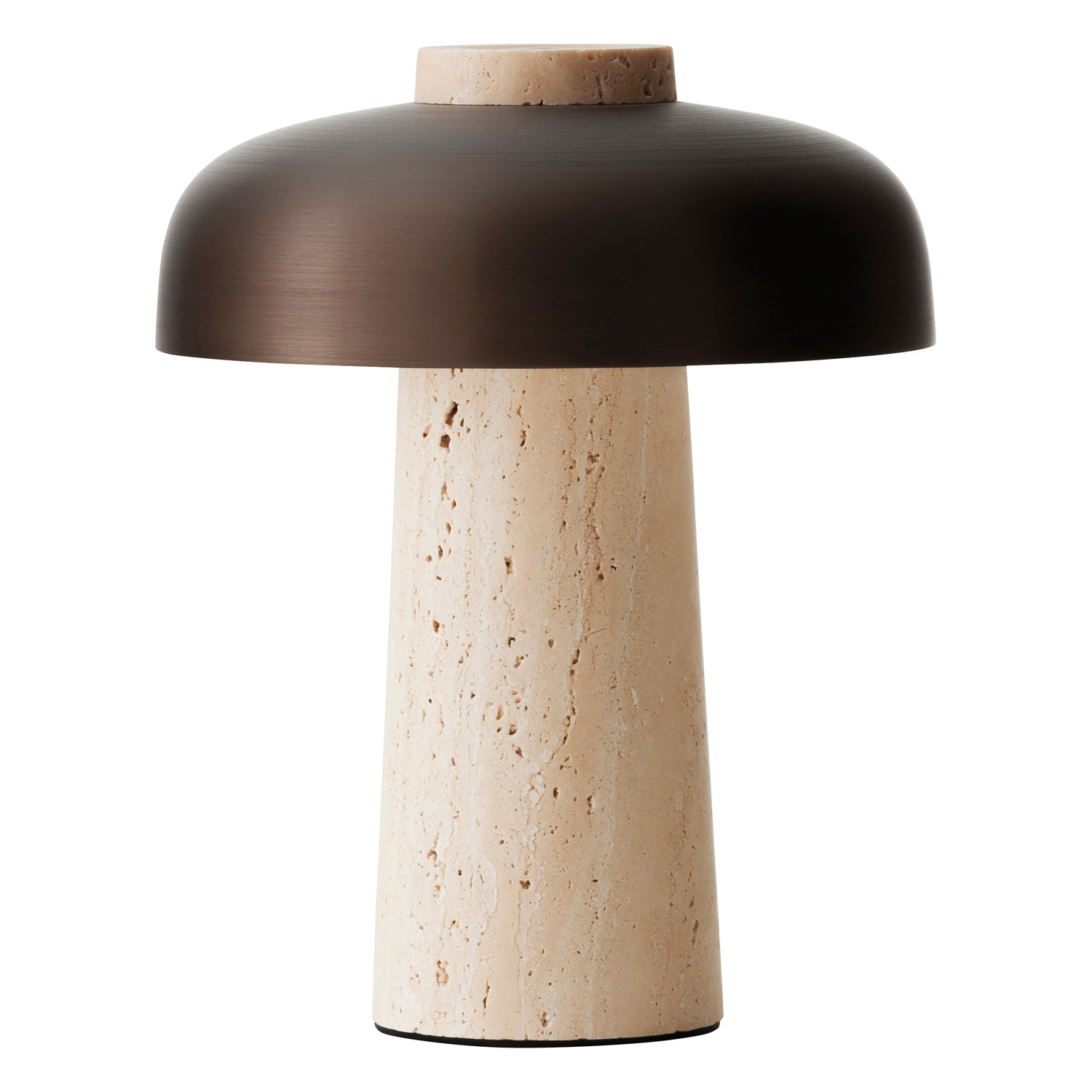 Audo Copenhagen Reverse portable table lamp, sand travertine - bronzed ...