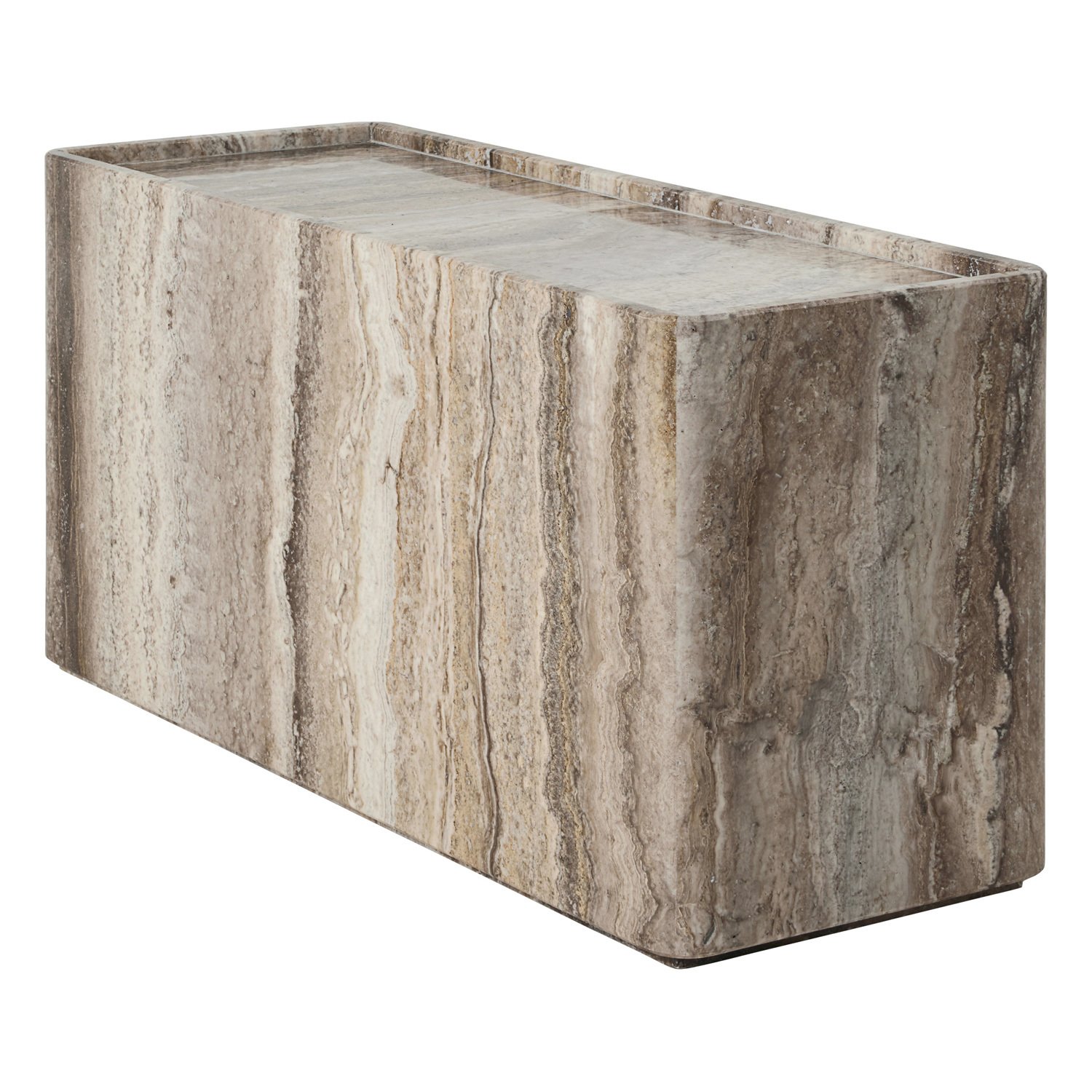 GUBI Pietra side table, 30 x 80 x 40 cm, sepia travertine | Finnish ...