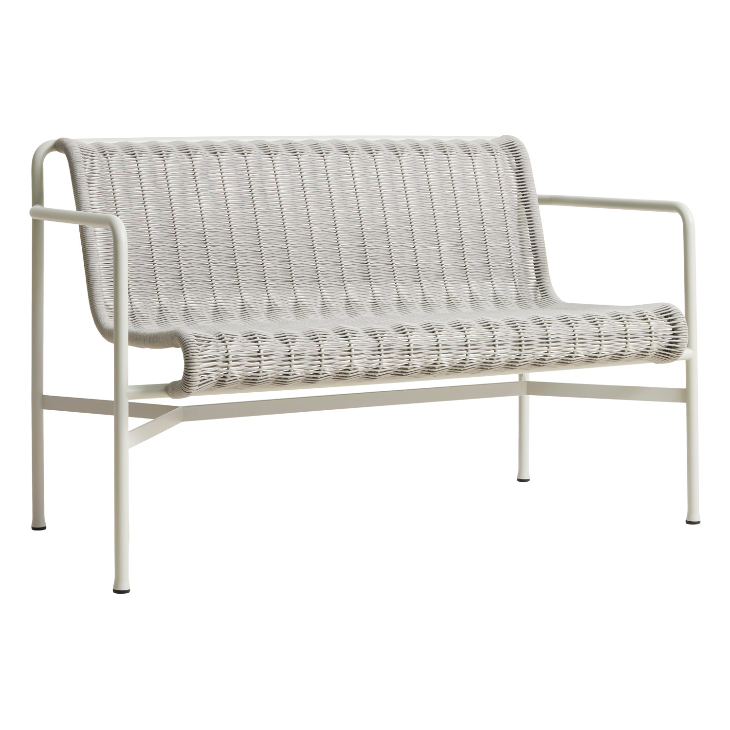 HAY Palissade Cord dining bench with armrest, sky grey | Finnish Design ...