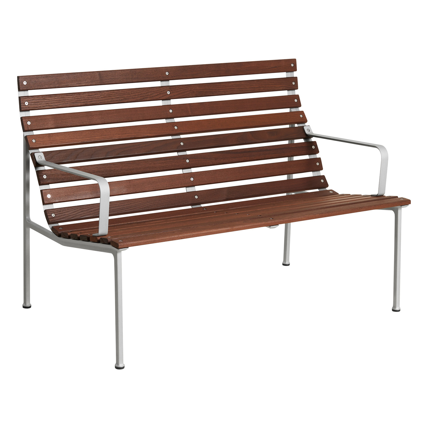HAY Traverse lounge bench with armrest, heat treated oiled ash ...