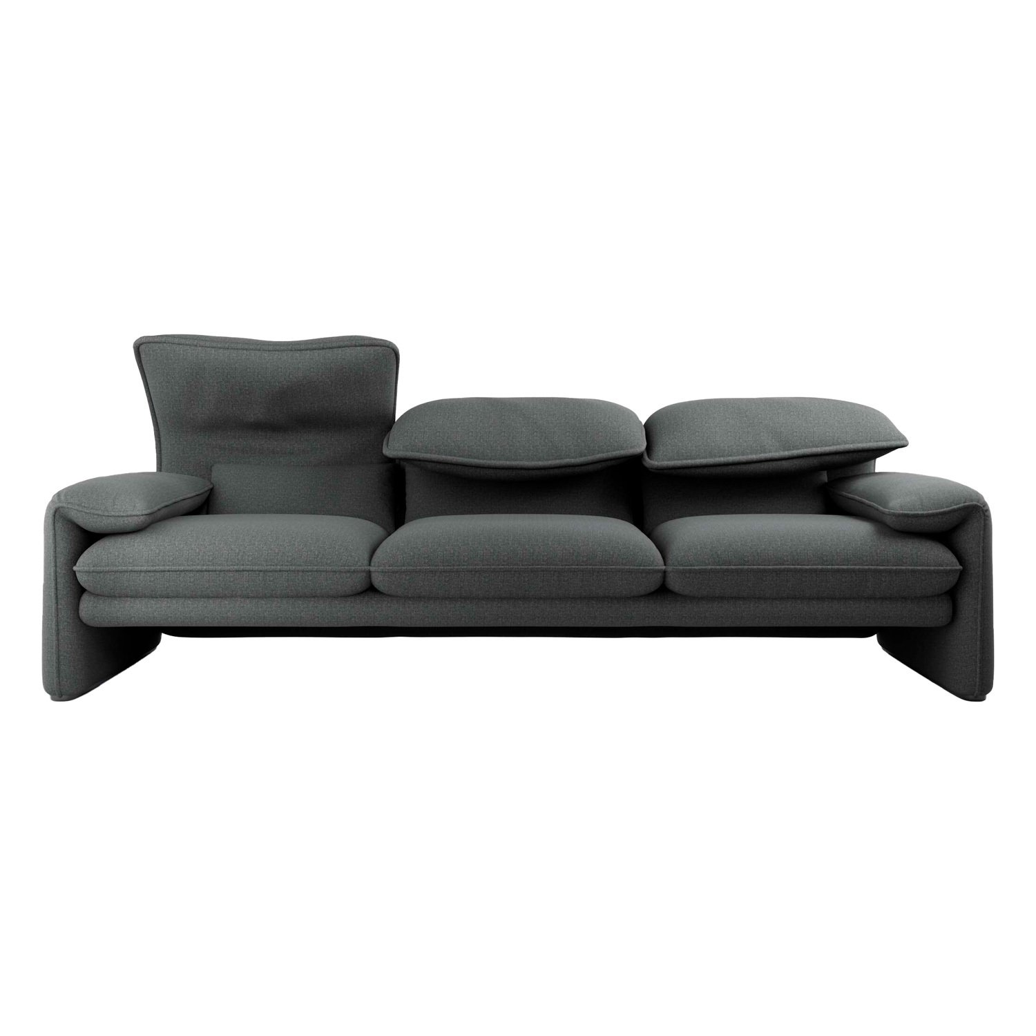 Cassina Maralunga 40 Maxi 3-seater sofa with cushions, anthracite Eremo ...