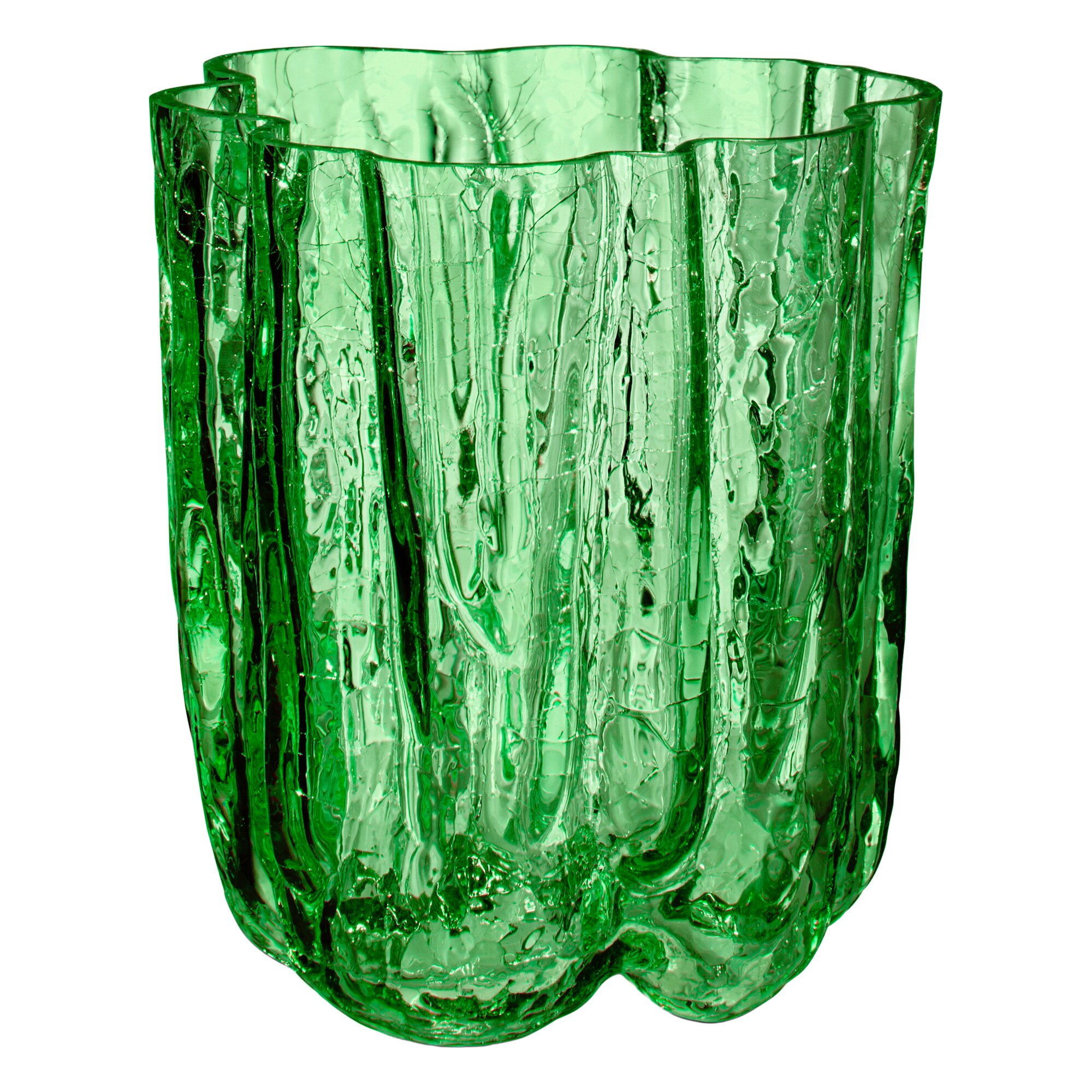 Kosta Boda Crackle vase, 121 mm, dark green | Finnish Design Shop UK