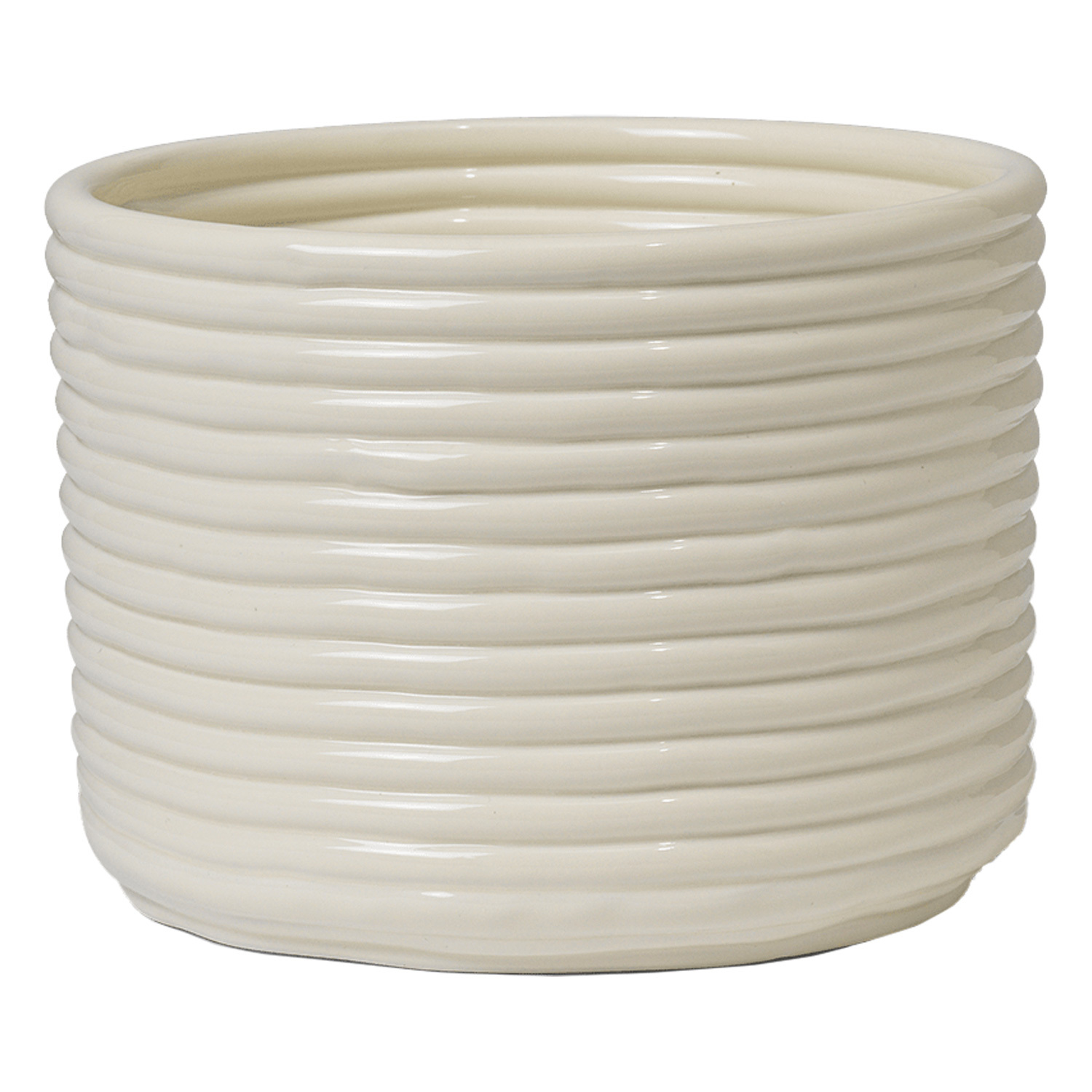 Ferm Living Corduroy pot, 20 cm, off-white | Finnish Design Shop