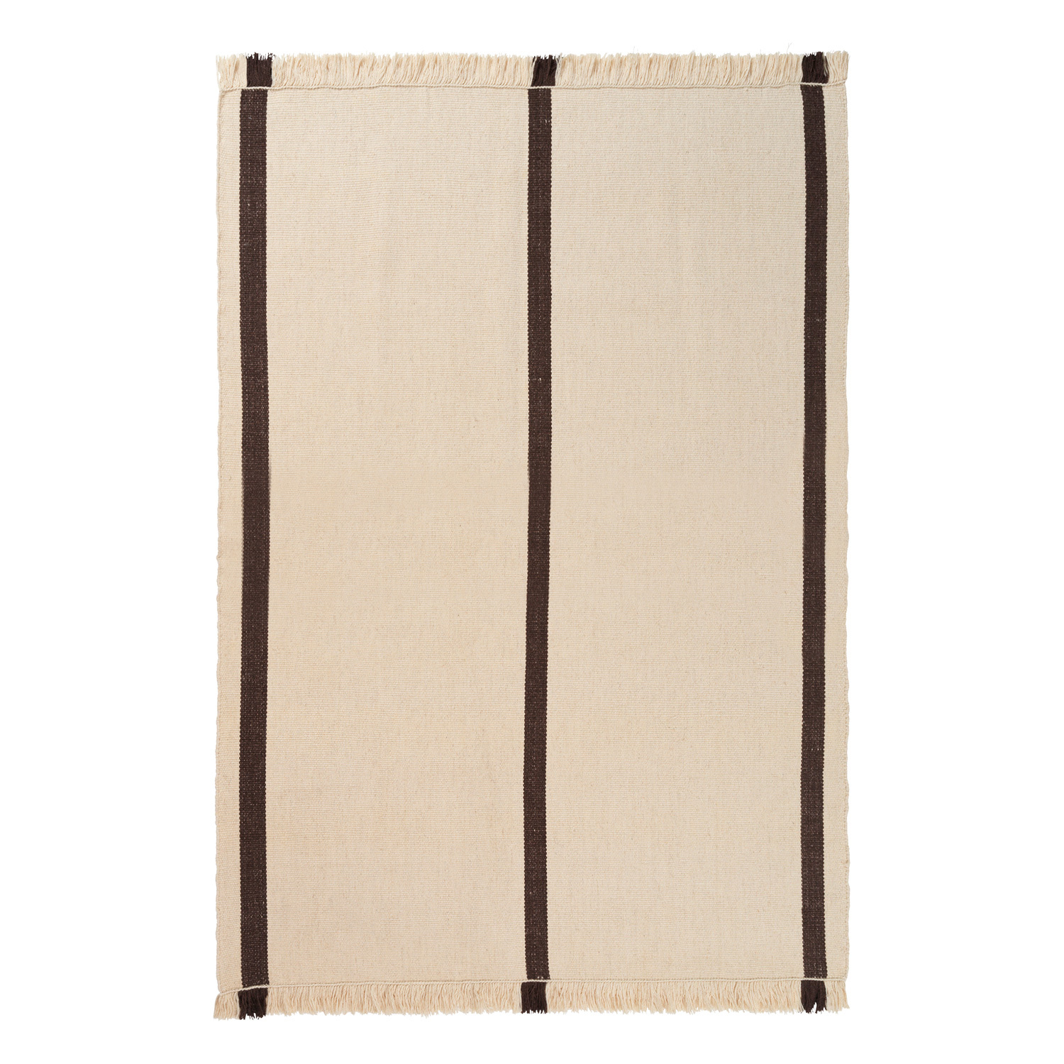 Ferm Living Calm Kelim rug, 140 x 200 cm, off-white - coffee | Finnish ...