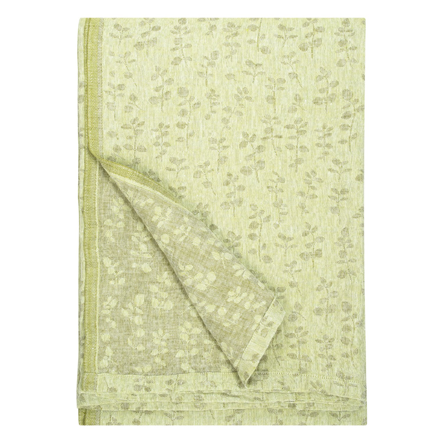 Lapuan Kankurit Meirami table cloth/throw, 145 x 260 cm, lime - olive | Finnish Design Shop