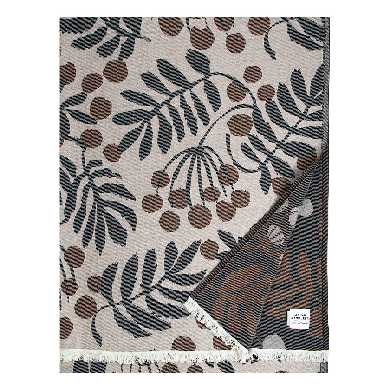 Lapuan Kankurit Pihapuu huopa, 135 x 180 cm, beige - ruskea - musta ...