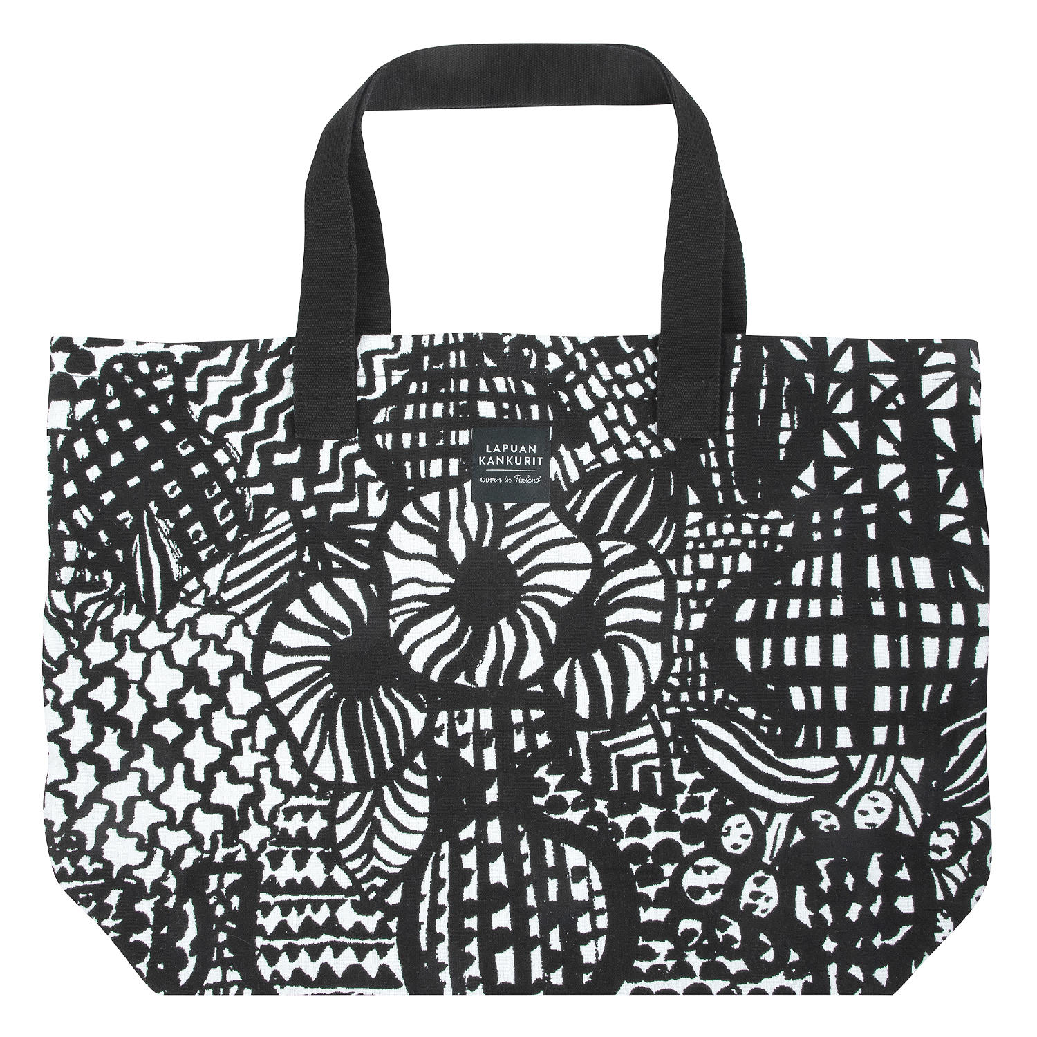 Lapuan Kankurit Veranta tote bag, white - black | Finnish Design Shop