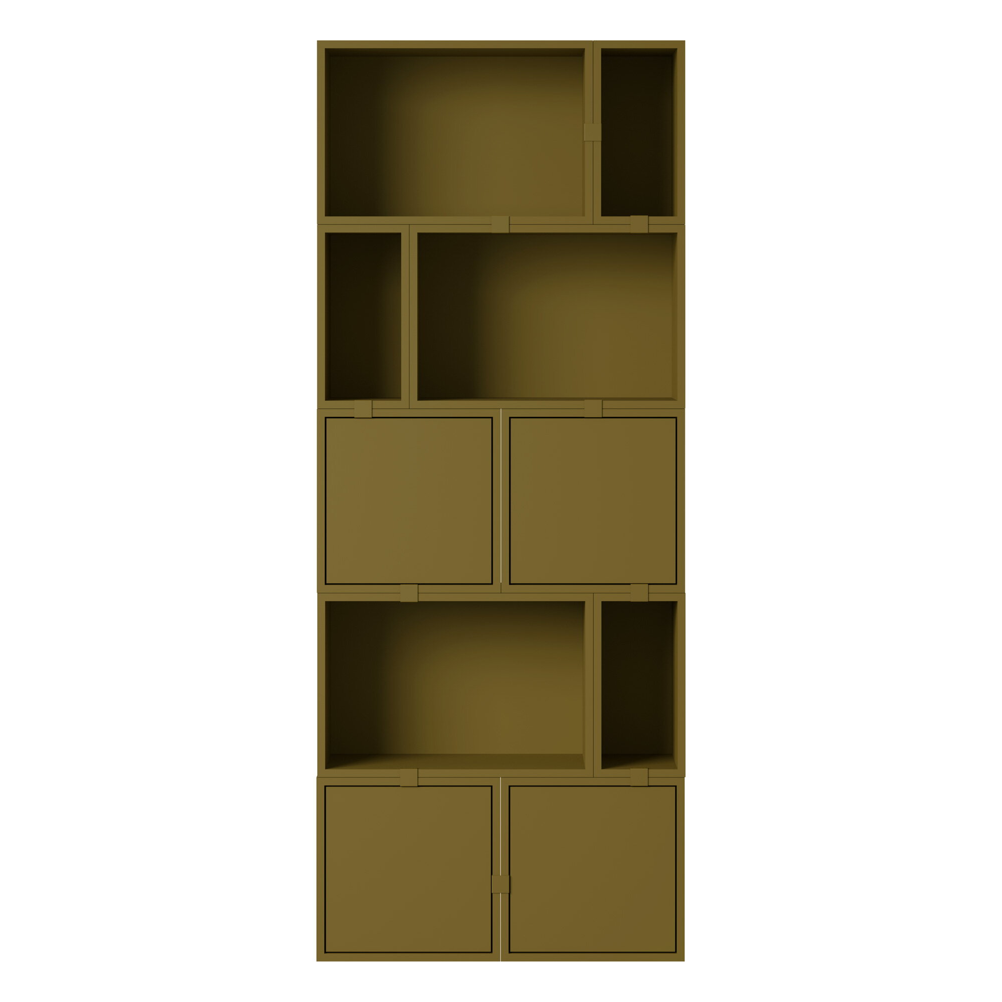 Muuto Stacked bookcase, configuration 8, brown green | Finnish Design ...