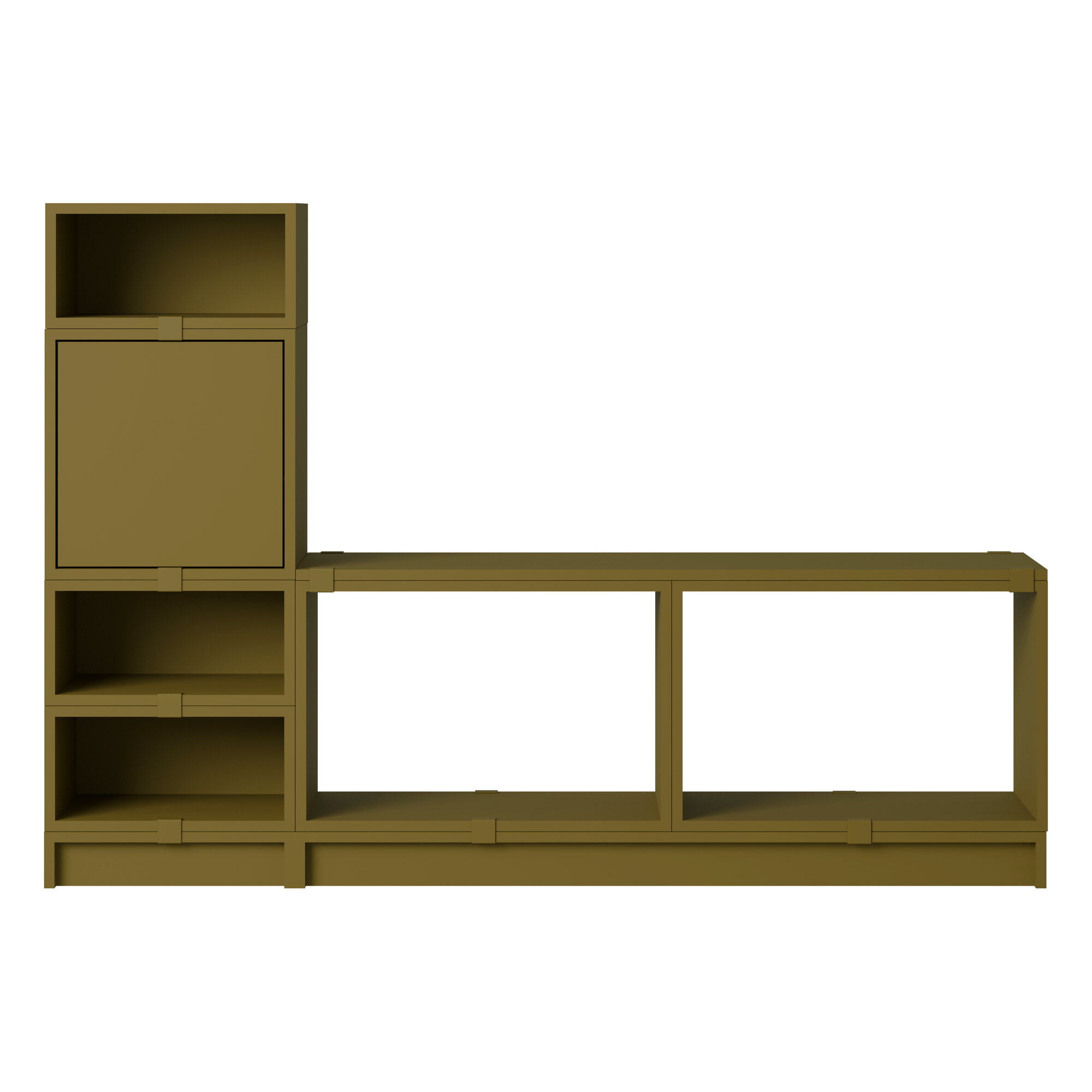 Muuto Stacked Hallway Storage, configuration 1, brown green | Finnish ...