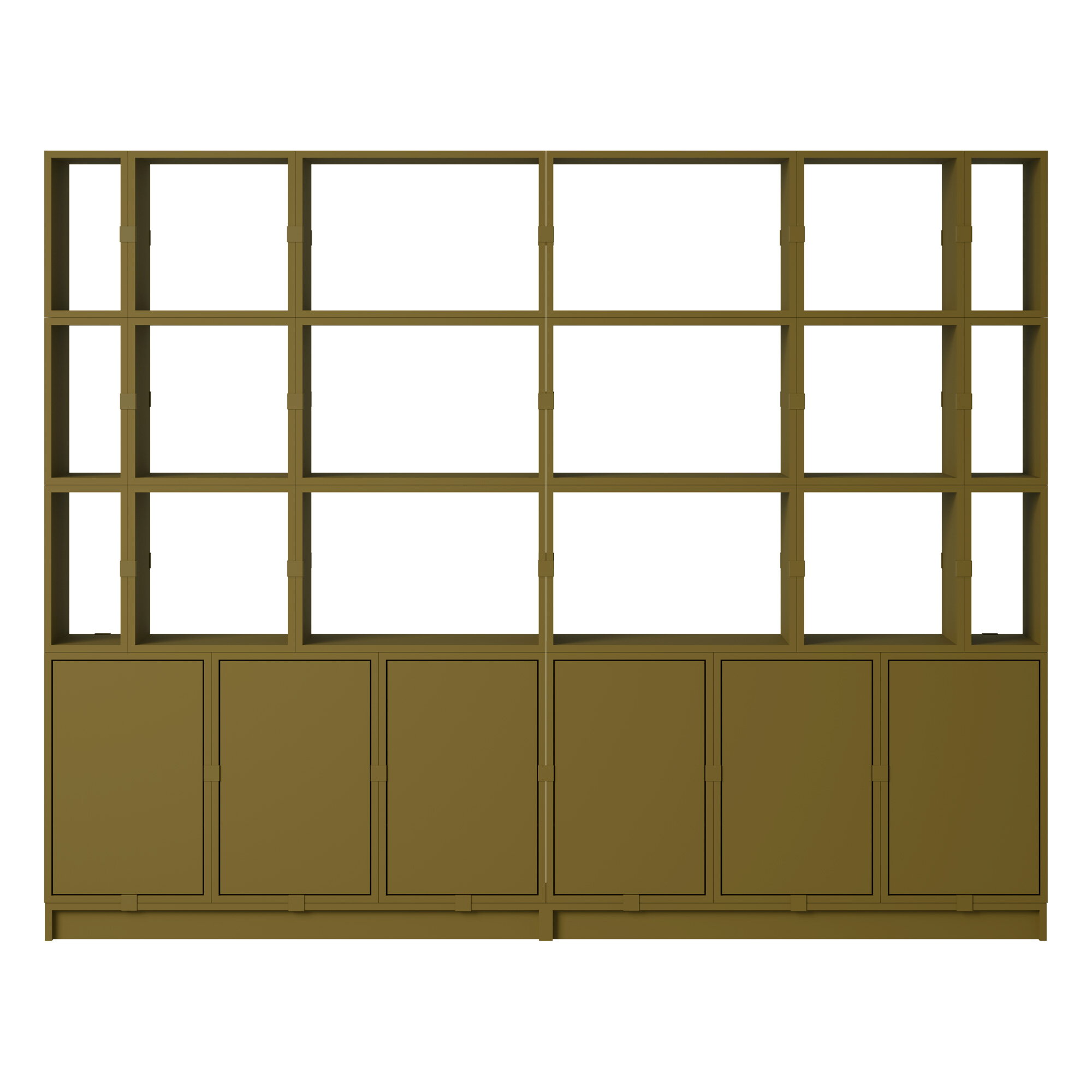 Muuto Stacked Office Storage, configuration 2, brown green | Finnish Design Shop