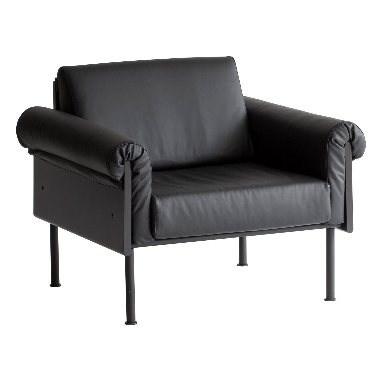 Yrjö Kukkapuro Ateljee lounge chair, black - black leather | Finnish ...