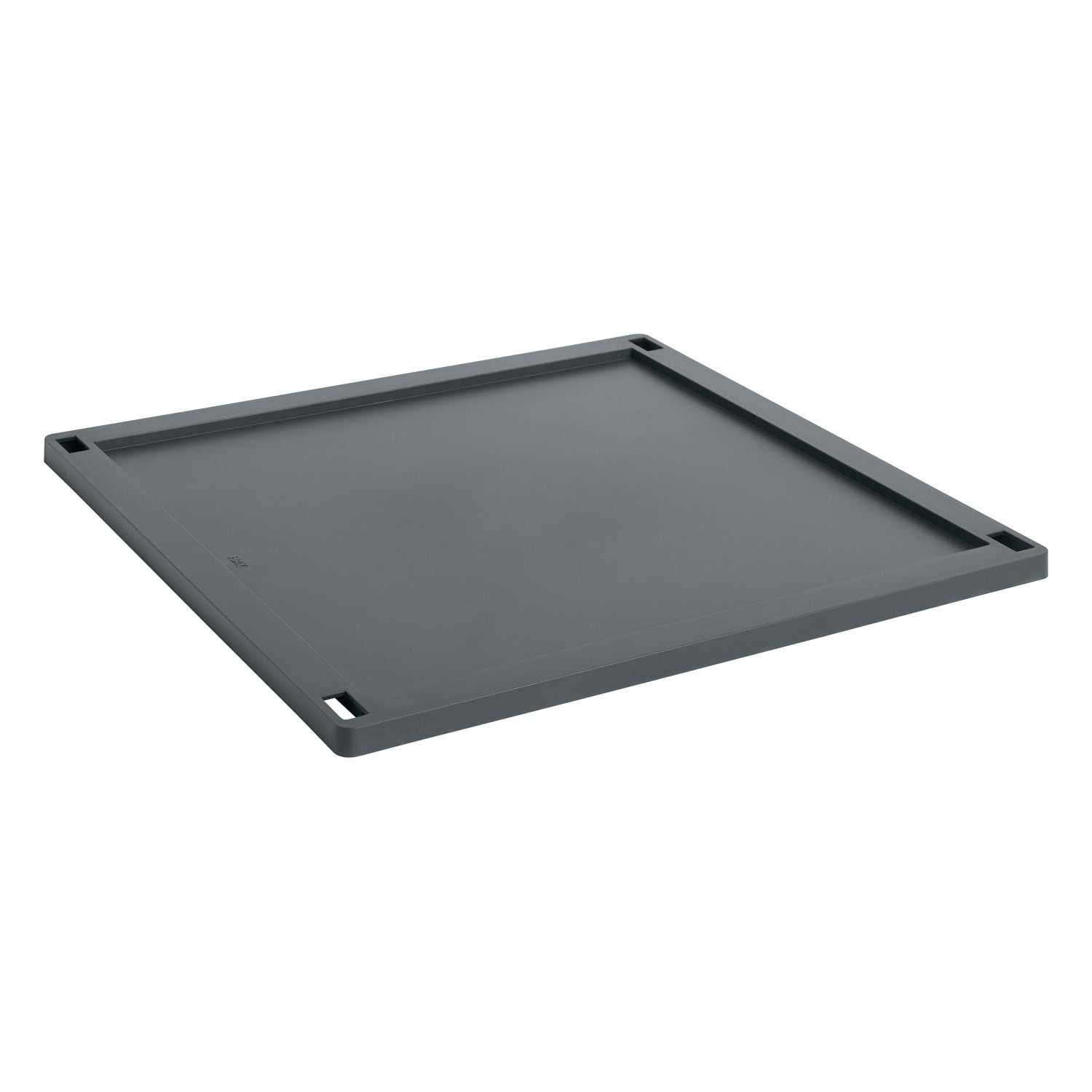HAY Colour Crate lid, L Square, recycled plastic, charcoal | Finnish ...