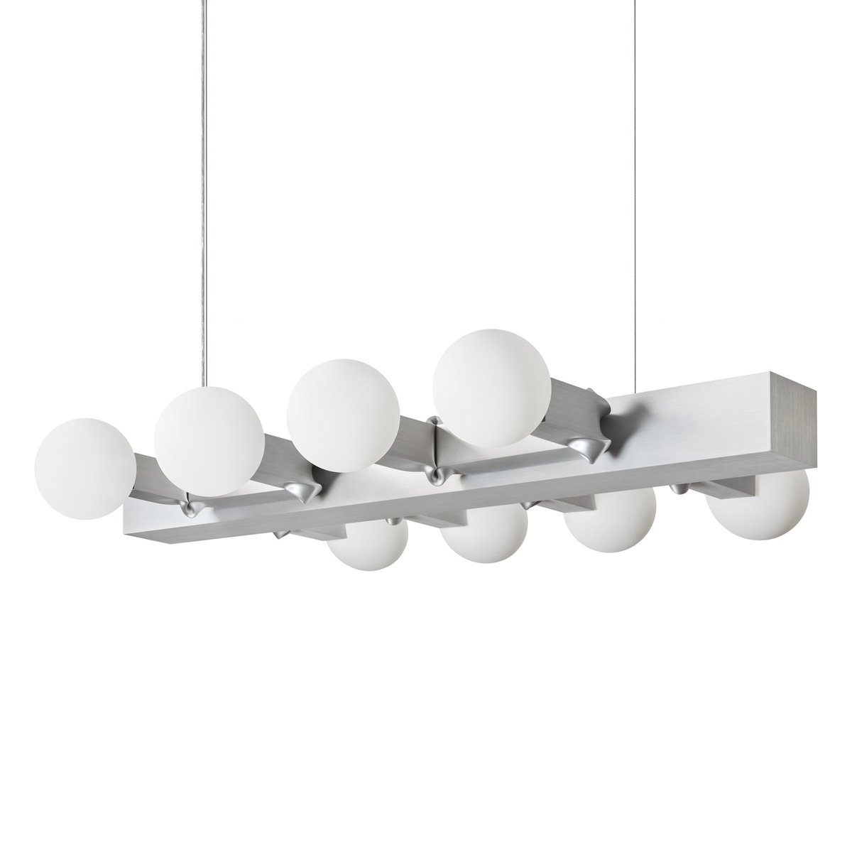 Hem Knuckle Linear chandelier, brushed aluminum | Pre-used design ...