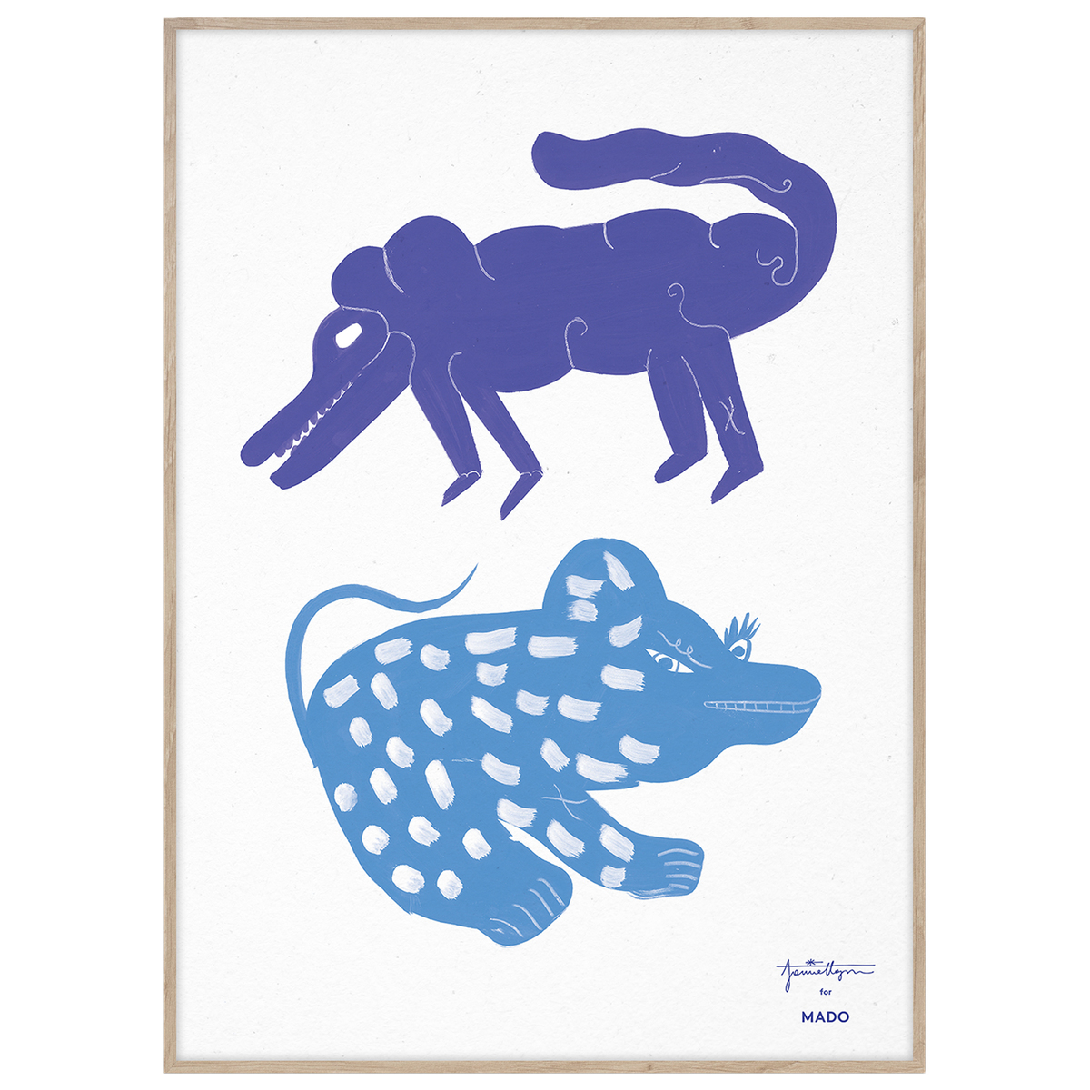 mado-two-creatures-poster-50-x-70-cm-blue-pre-used-design-franckly