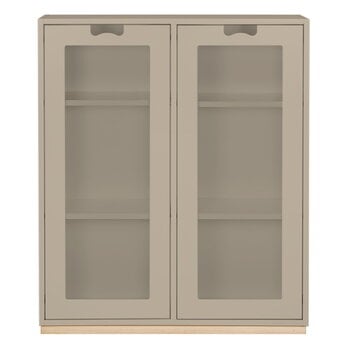 Asplund Snow cabinet E, glass doors, dark sand | Finnish Design Shop