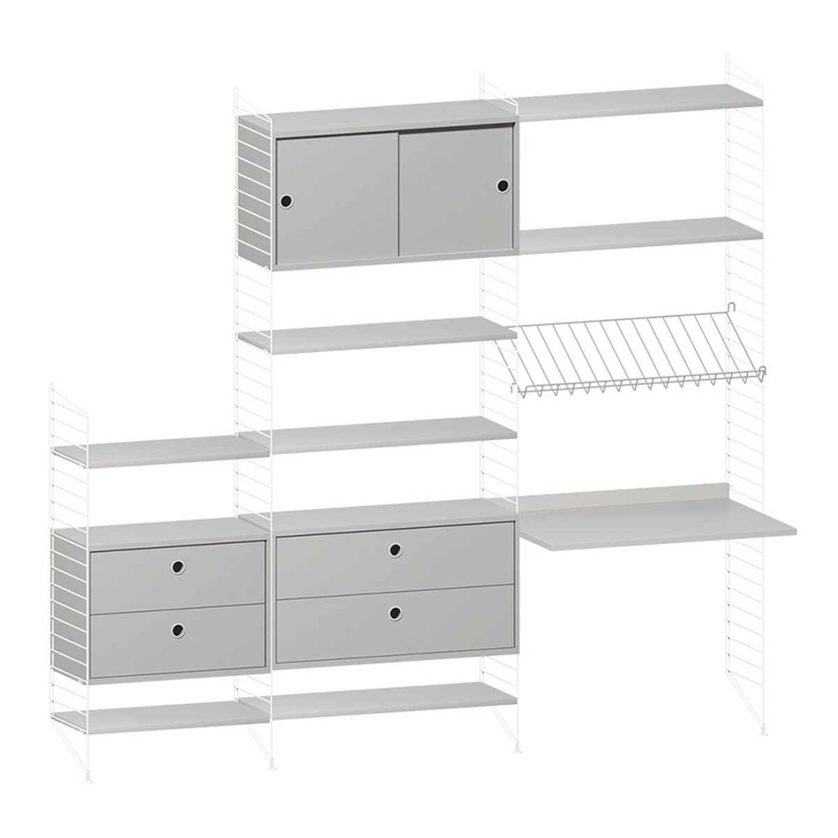 String Furniture String shelving system, grey | Pre-used design | Franckly