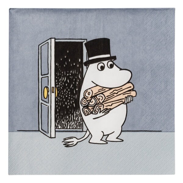 Moomin Arabia Moomin paper napkin, 33 cm, 20 pcs, Moominpappa | Finnish ...