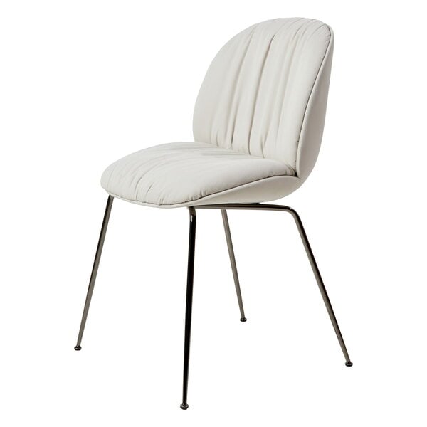 GUBI Beetle Soft dining chair, conic black chrome - Reales 001 white ...