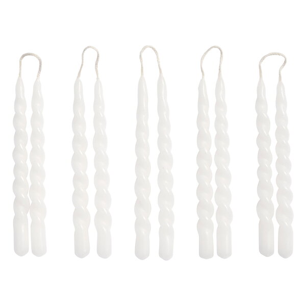 HAY Mini Swirl candles, 10 pcs, white | Finnish Design Shop