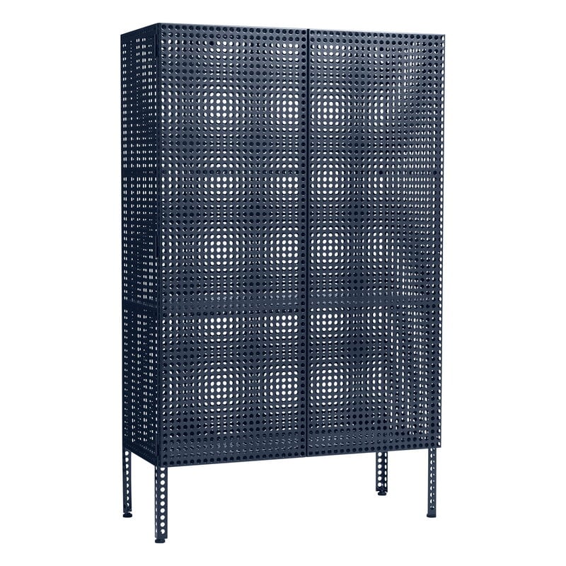 HAY Perforated floor cabinet, large, steel blue | Finnish Design Shop