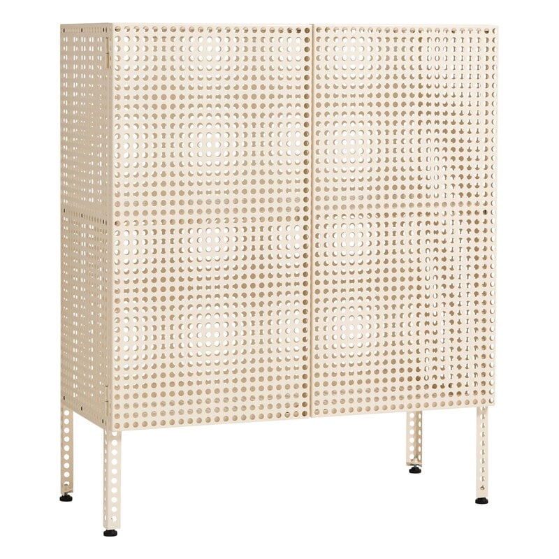 HAY Perforated floor cabinet, medium, eggshell | Finnish Design Shop
