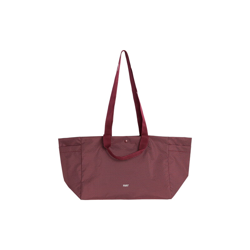 HAY Grid Weekend bag, small, burgundy | Finnish Design Shop
